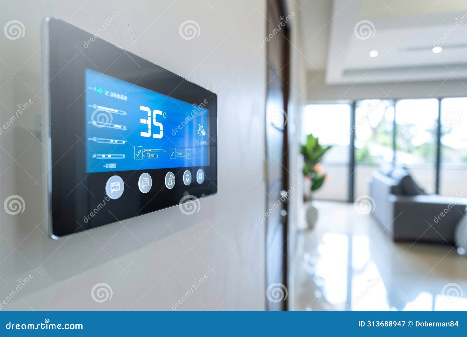 Modern Smart Home Interface on a Digital Wall-mounted Control Panel ...