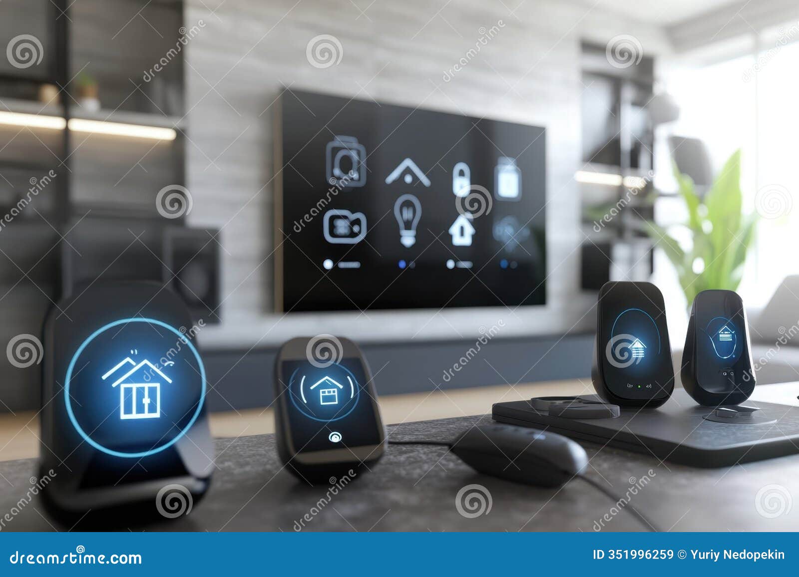 Modern Smart Home Setup Showcasing Connected Devices and Control ...