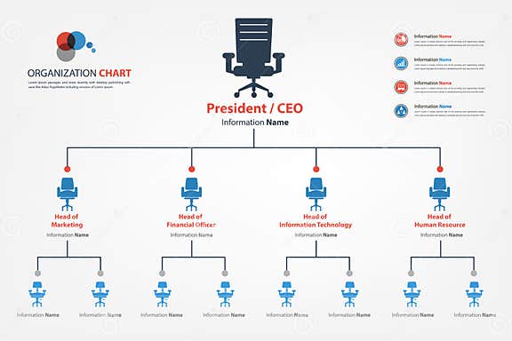 Modern and Smart Organization Chart in Which Apply Chair Icon in Stock ...