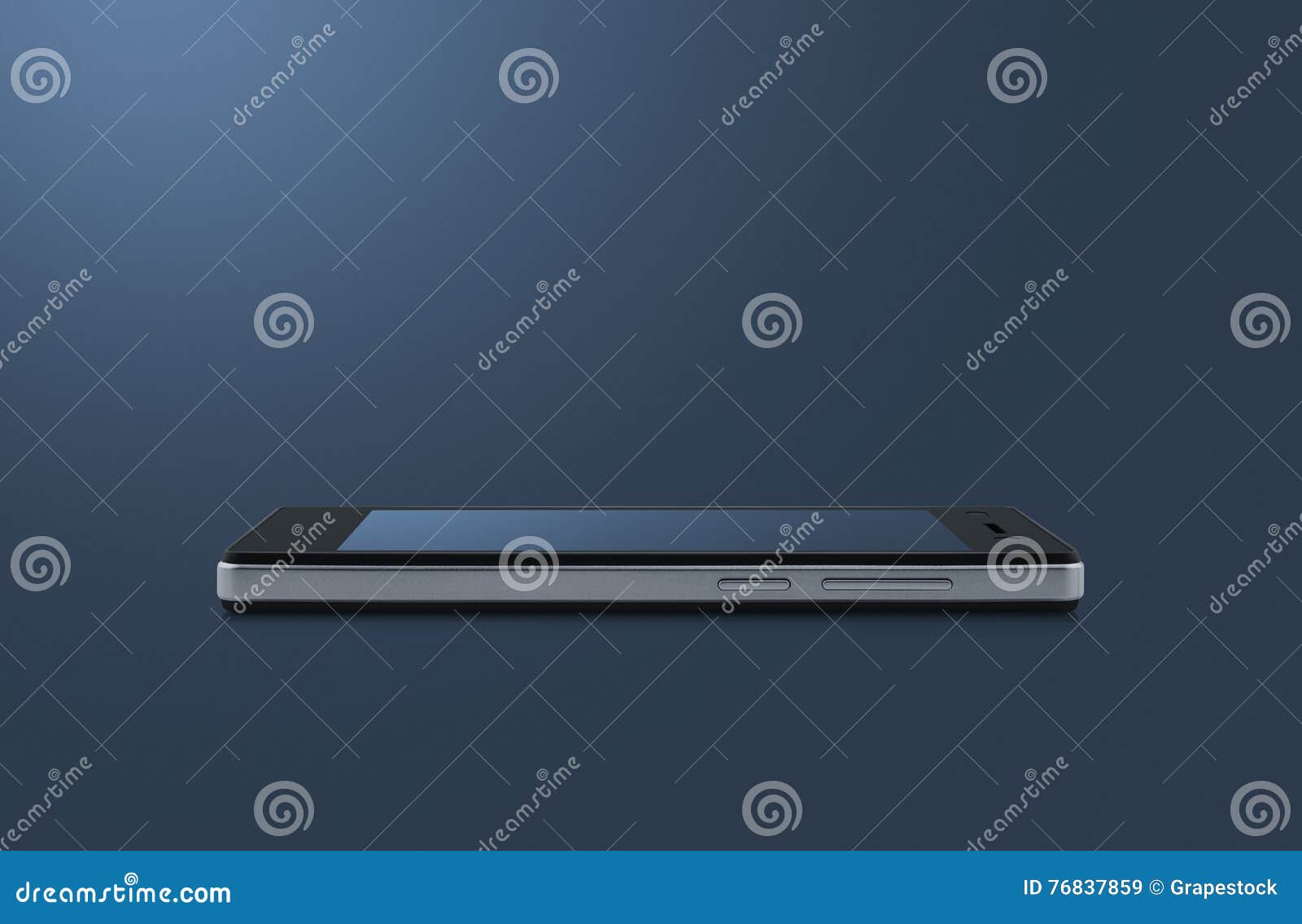 Modern Smart Phone with Blank Blue Screen Isolated on Light Blue Stock ...