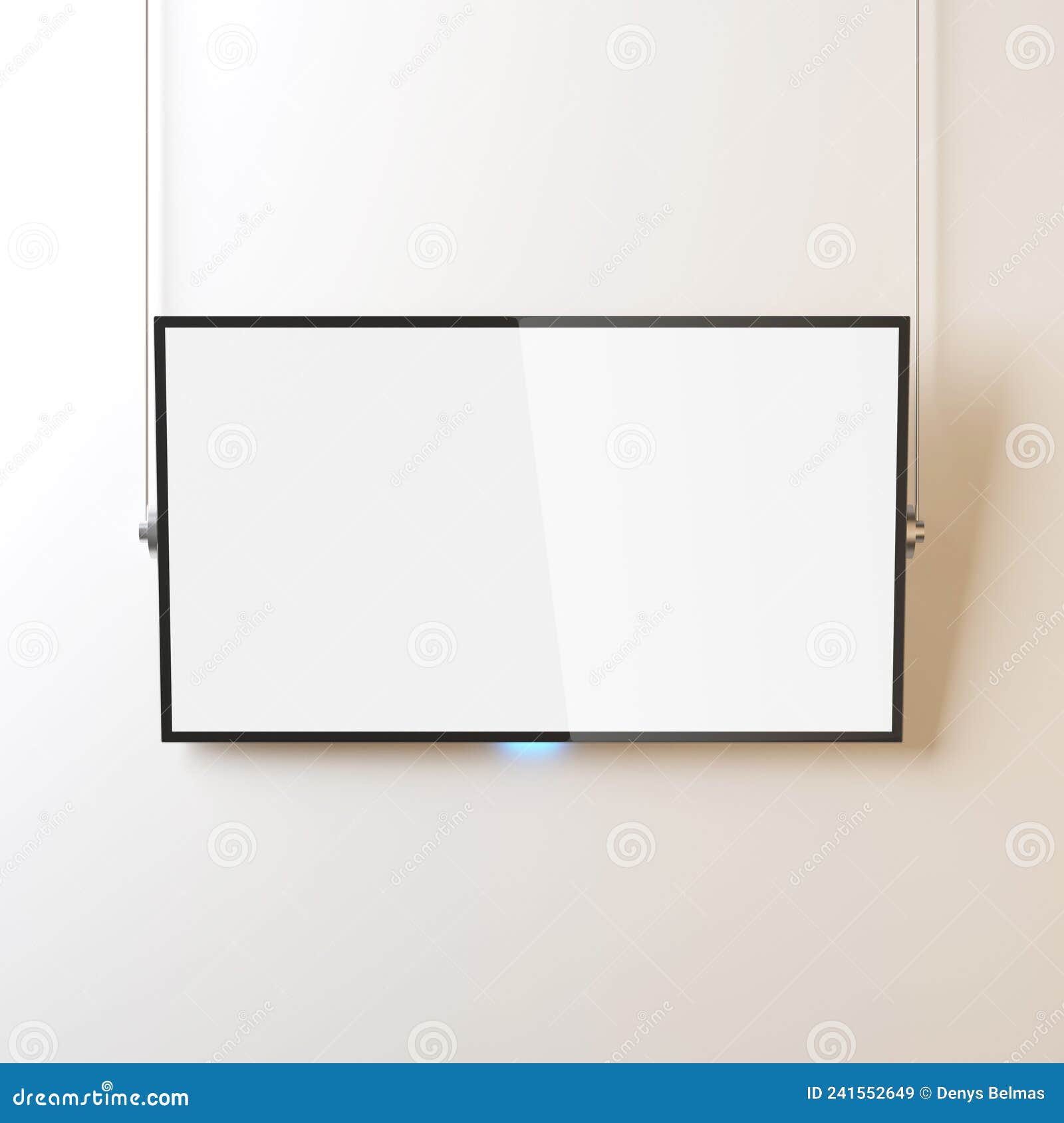 Modern Smart TV Panel Mockup with White Screen Hanging on the Wall by ...