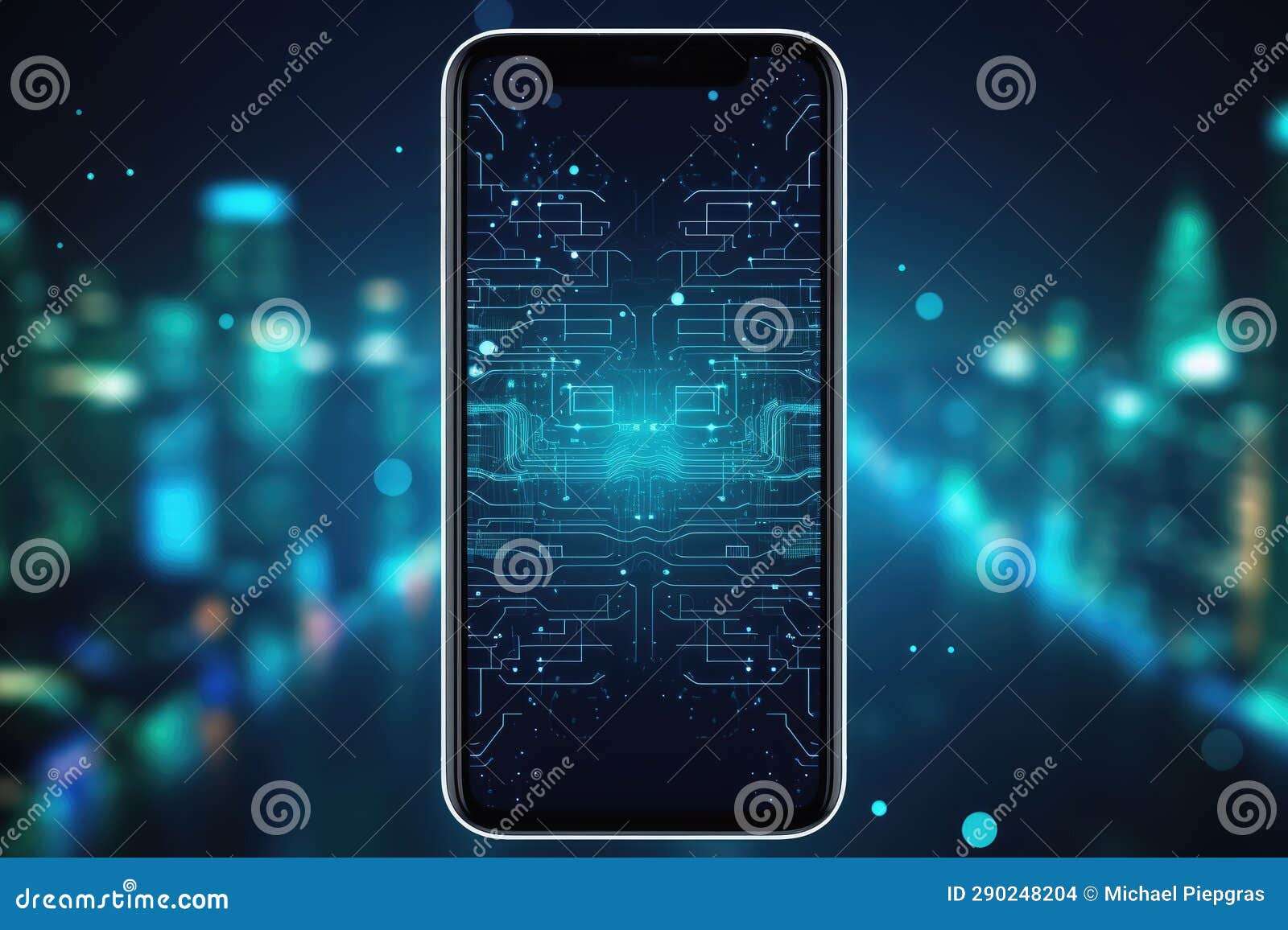 A Modern Smartphone Technical Background Stock Illustration ...
