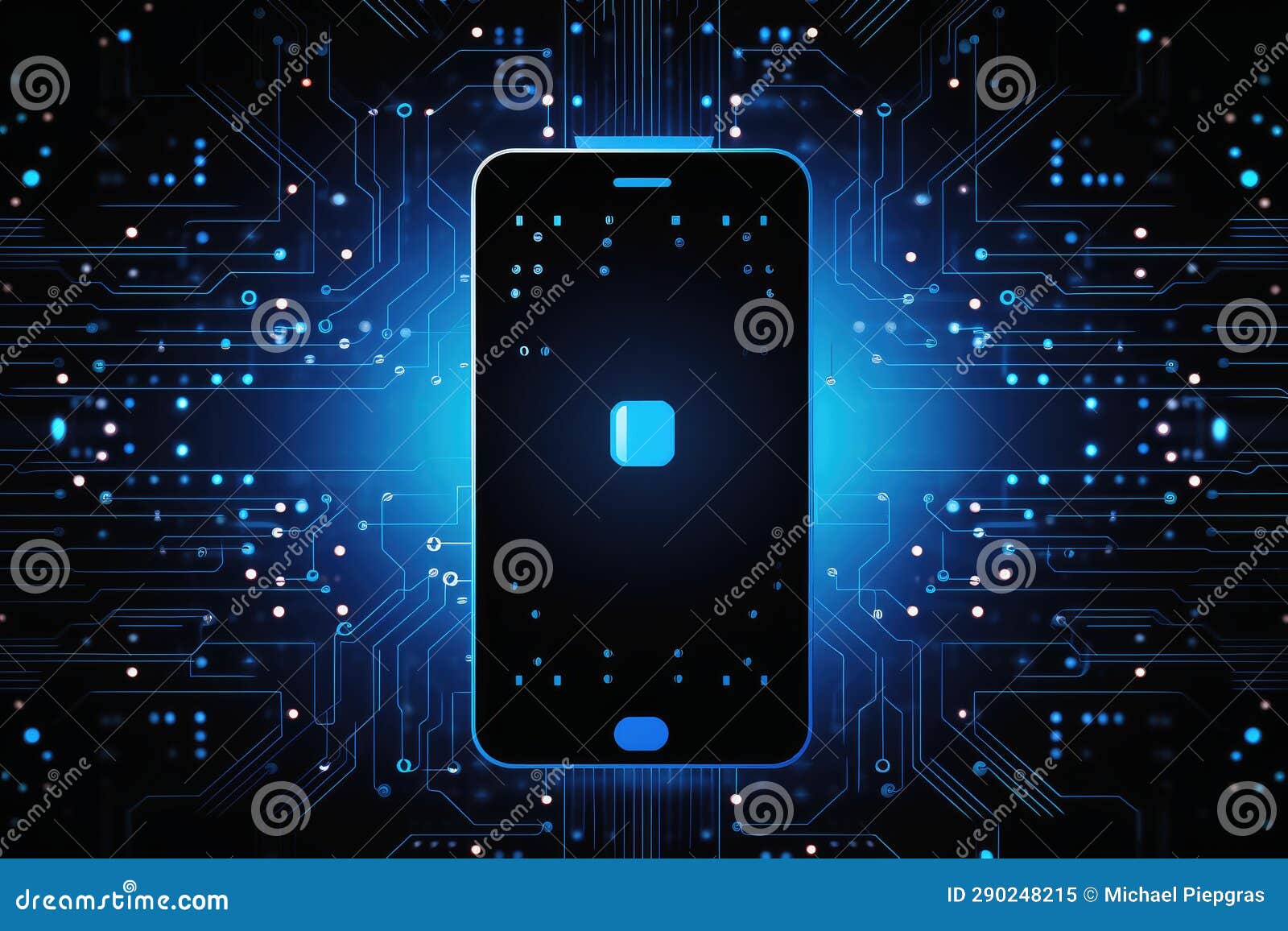 A Modern Smartphone Technical Background Stock Illustration ...