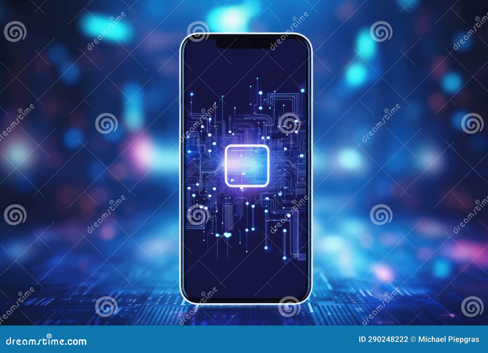 A Modern Smartphone Technical Background Stock Illustration ...