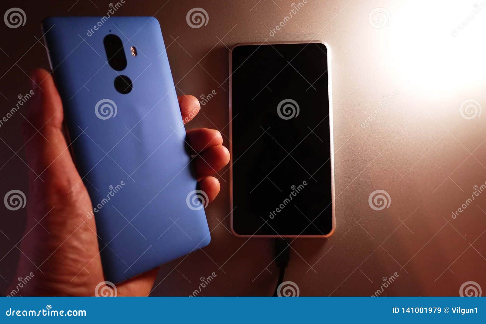 Modern Smartphone Based on the Android Operating System. Stock Image ...