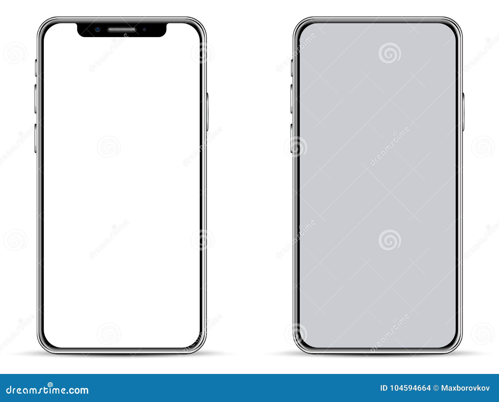 Modern Smartphone Basic Template. Stock Vector - Illustration of grey ...