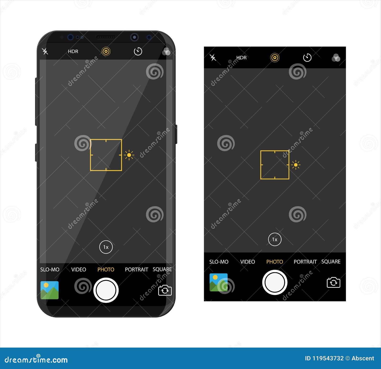 Modern Smartphone with Camera Application. Stock Vector - Illustration ... Modern Smartphone with Camera Application. Stock Vector - Illustration ...