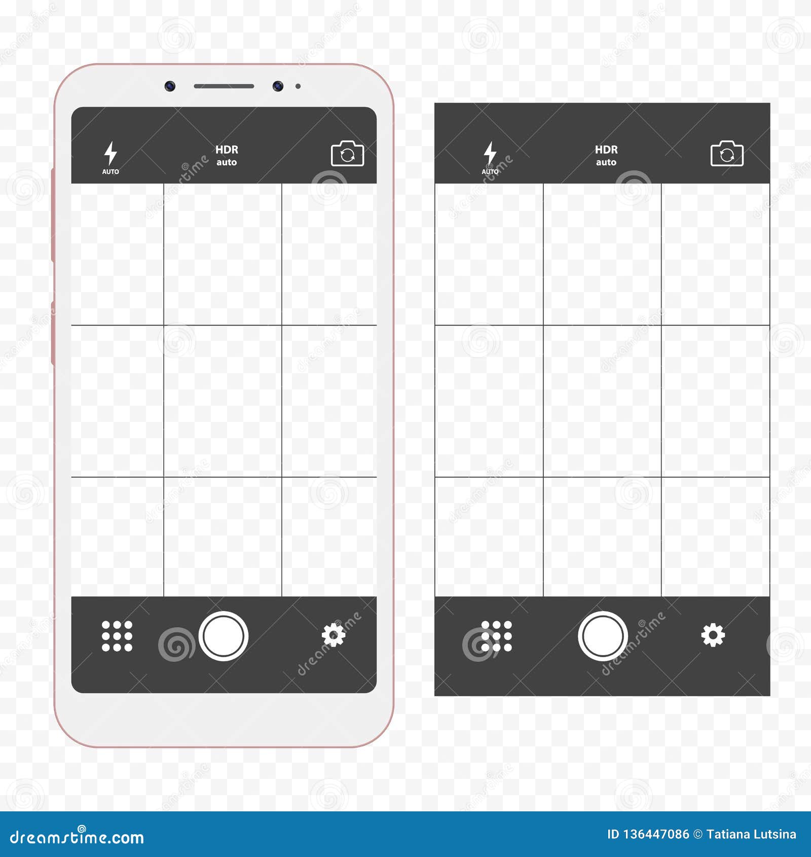 Modern Smartphone with Camera Application. User Interface of Camera ... Modern Smartphone with Camera Application. User Interface of Camera ...