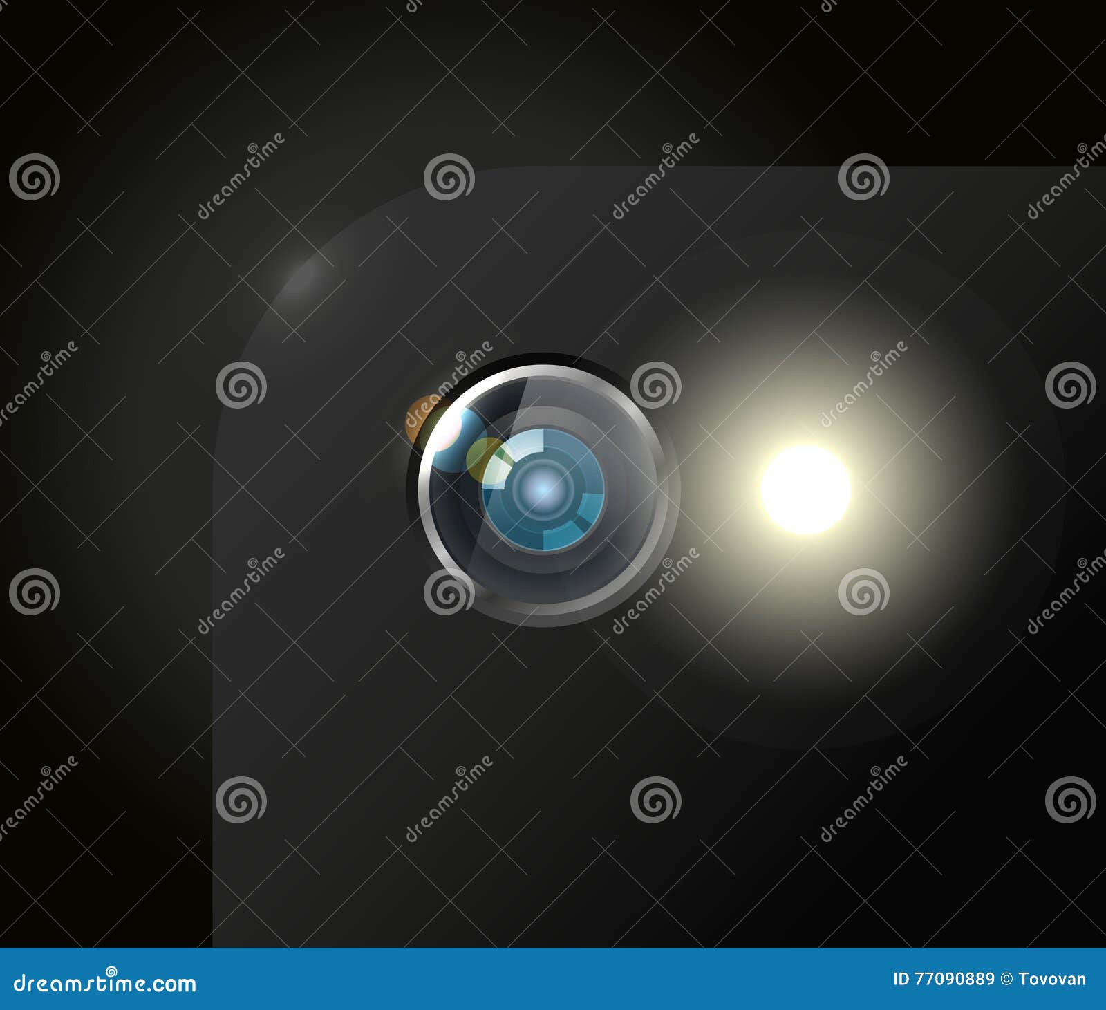 Modern Smartphone Camera with the Flash Light Stock Illustration ...