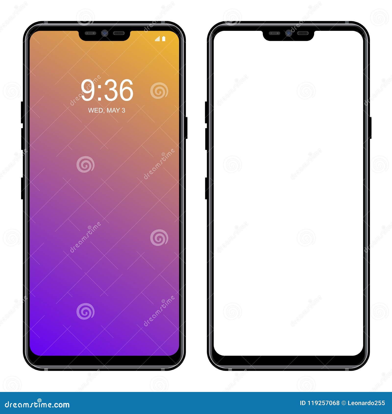 Modern Smartphone Color Set Stock Vector - Illustration of modern ...