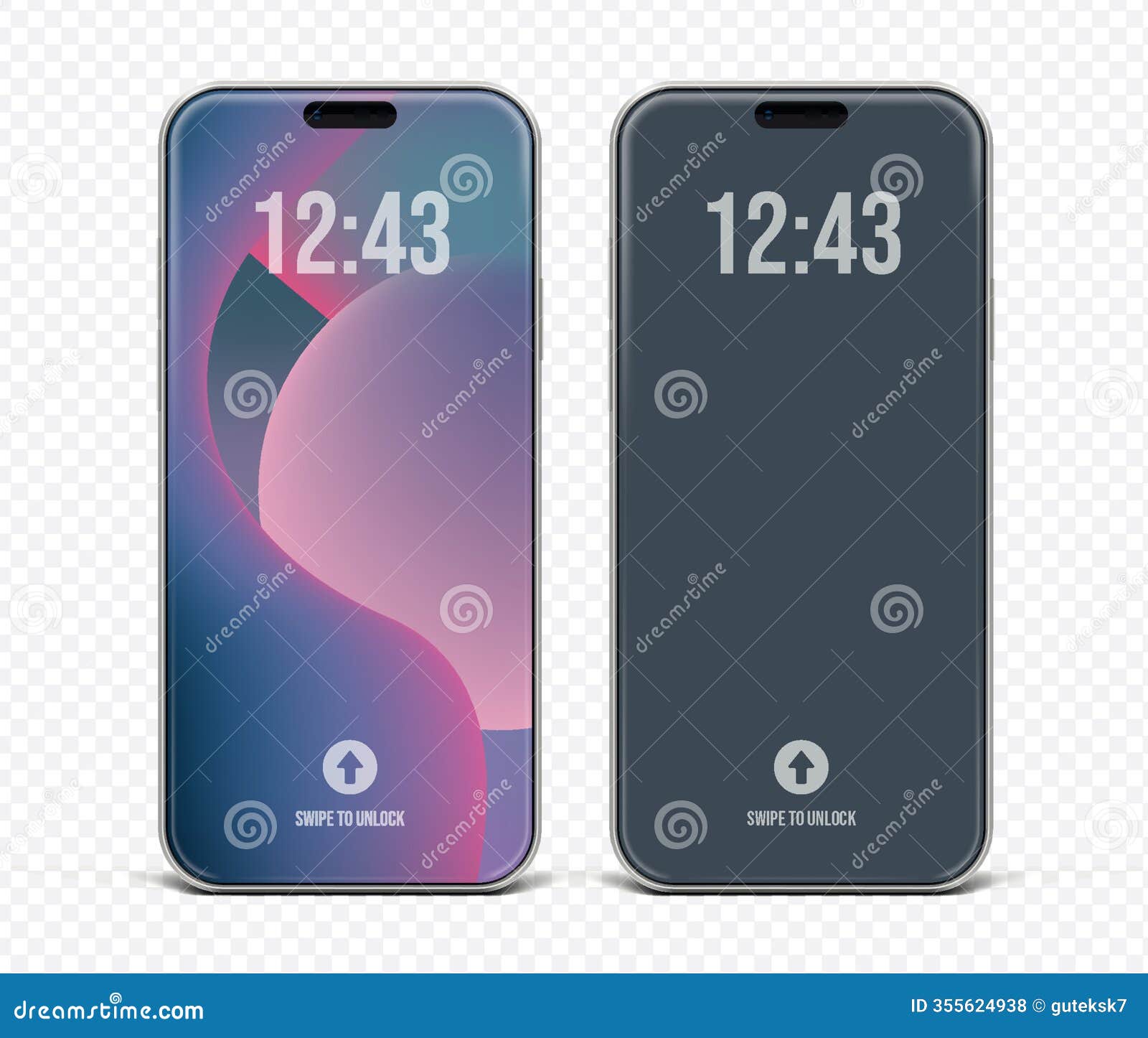 A Modern Smartphone with a Curved Frameless Screen and Light ...