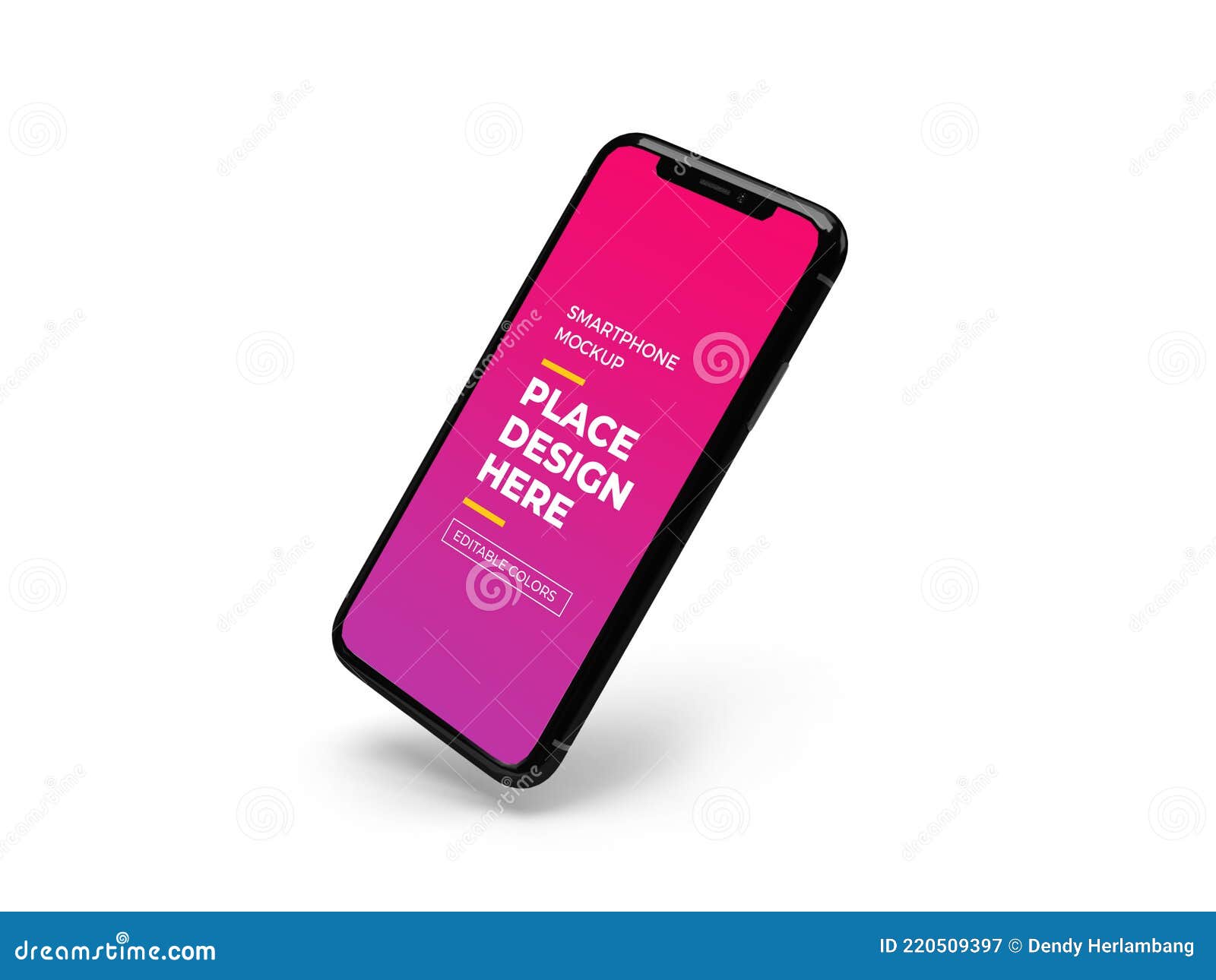 Modern Smartphone 3D Illustration Mockup Scene Stock Illustration ...