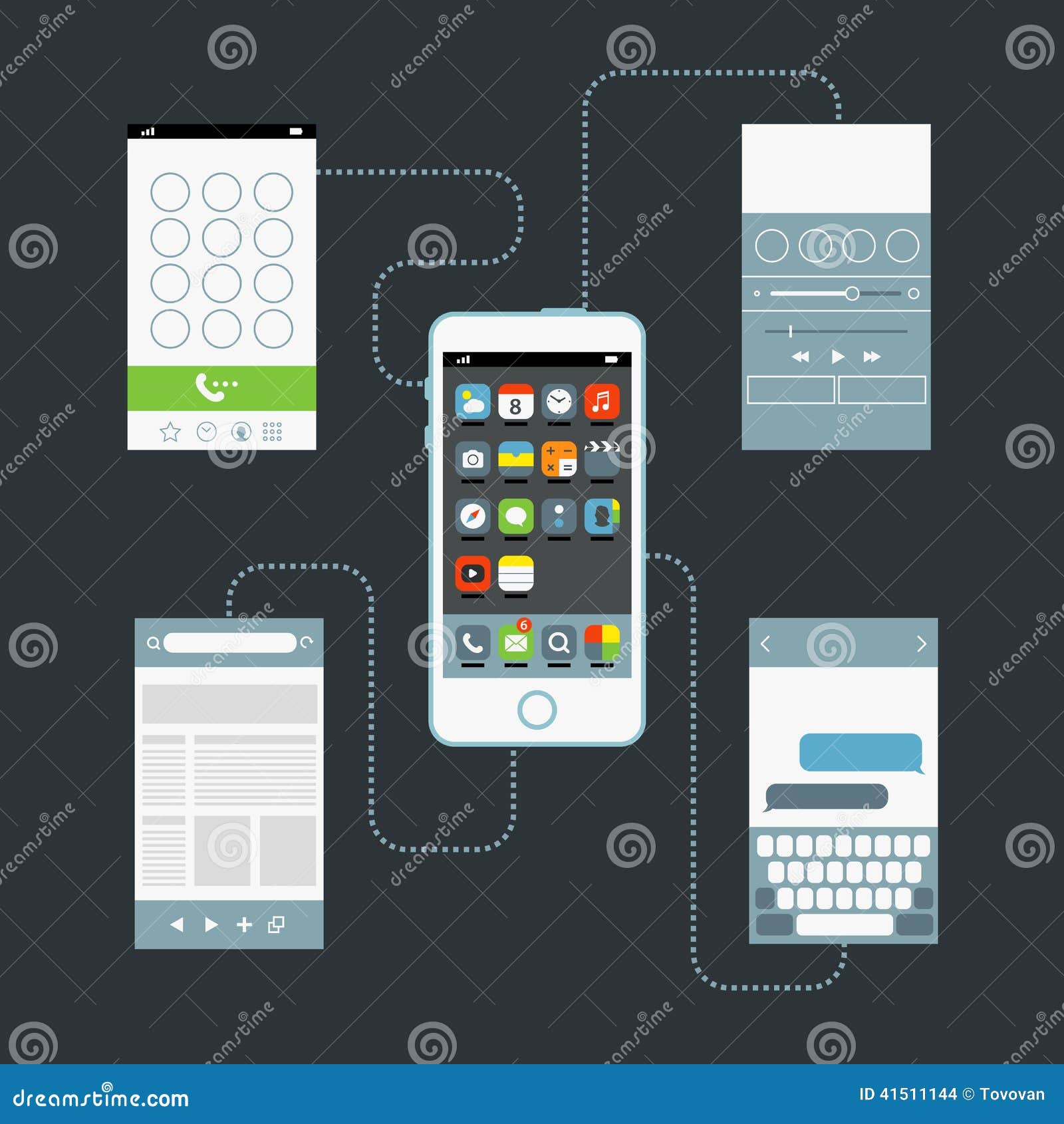 Modern smartphone stock vector. Illustration of mobile - 41511144