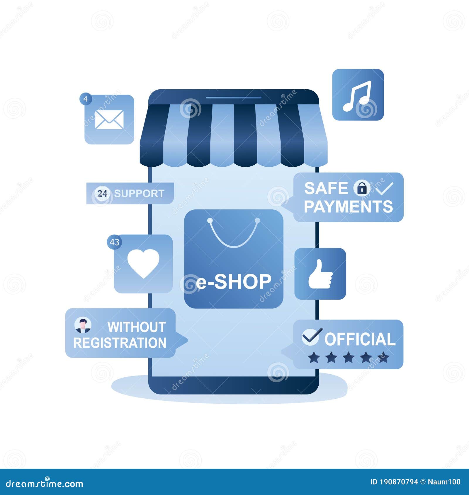 Modern Smartphone with E-commerce Application,mobile Shop with Various ...