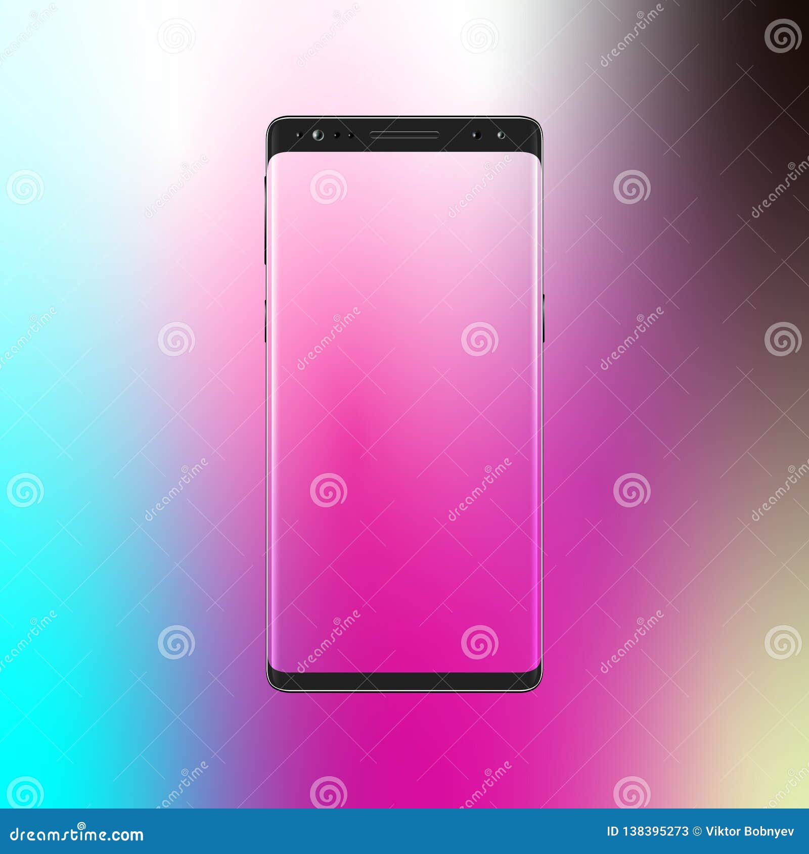 Modern Smartphone on Gradient Background. Mobile Phone with Abstract ...