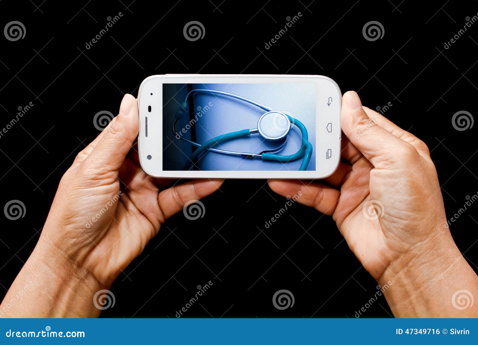 Modern smartphone in hand. stock photo. Image of mobile - 47349716
