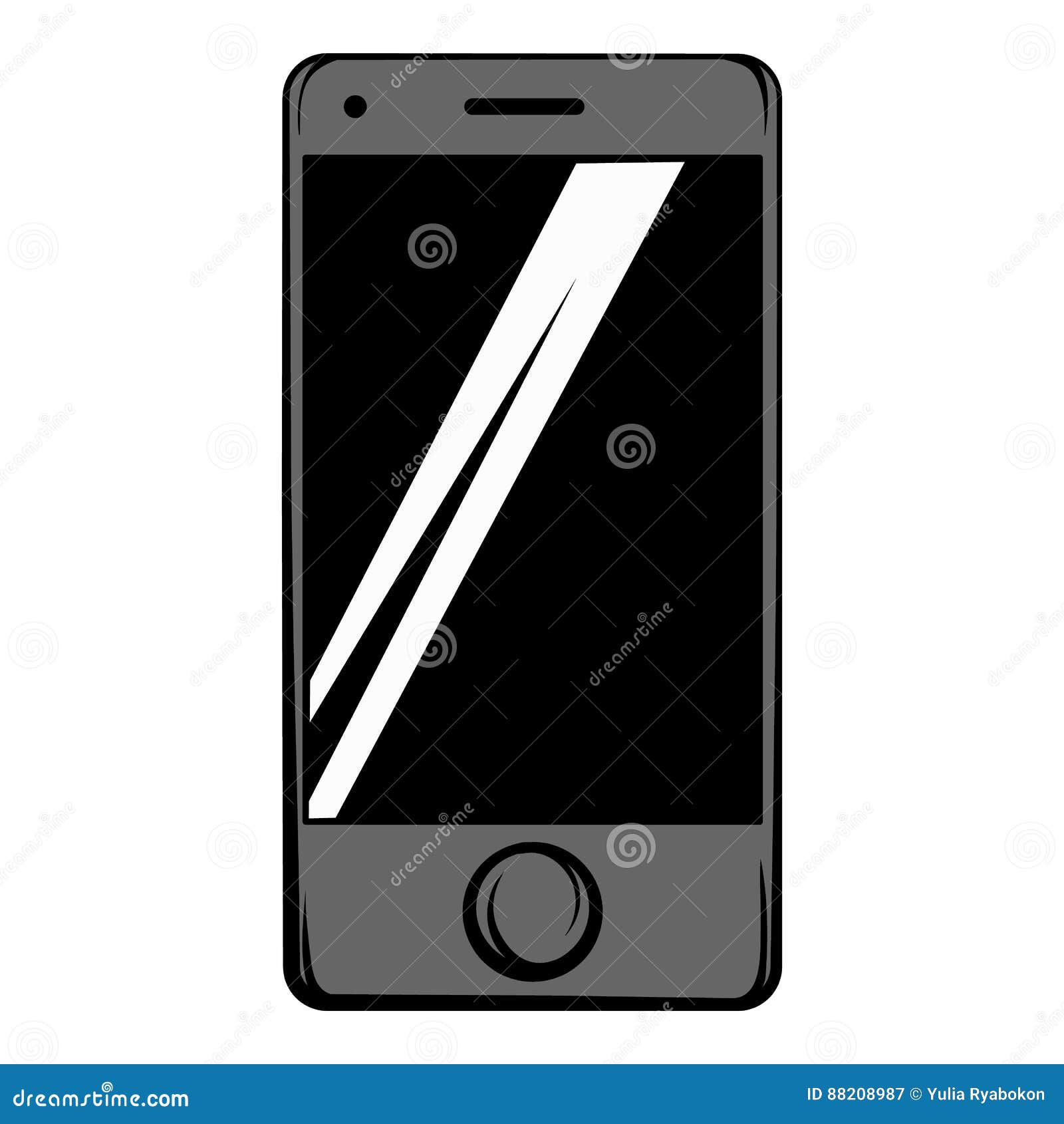 Modern Smartphone Icon Cartoon Stock Vector - Illustration of isolated ...