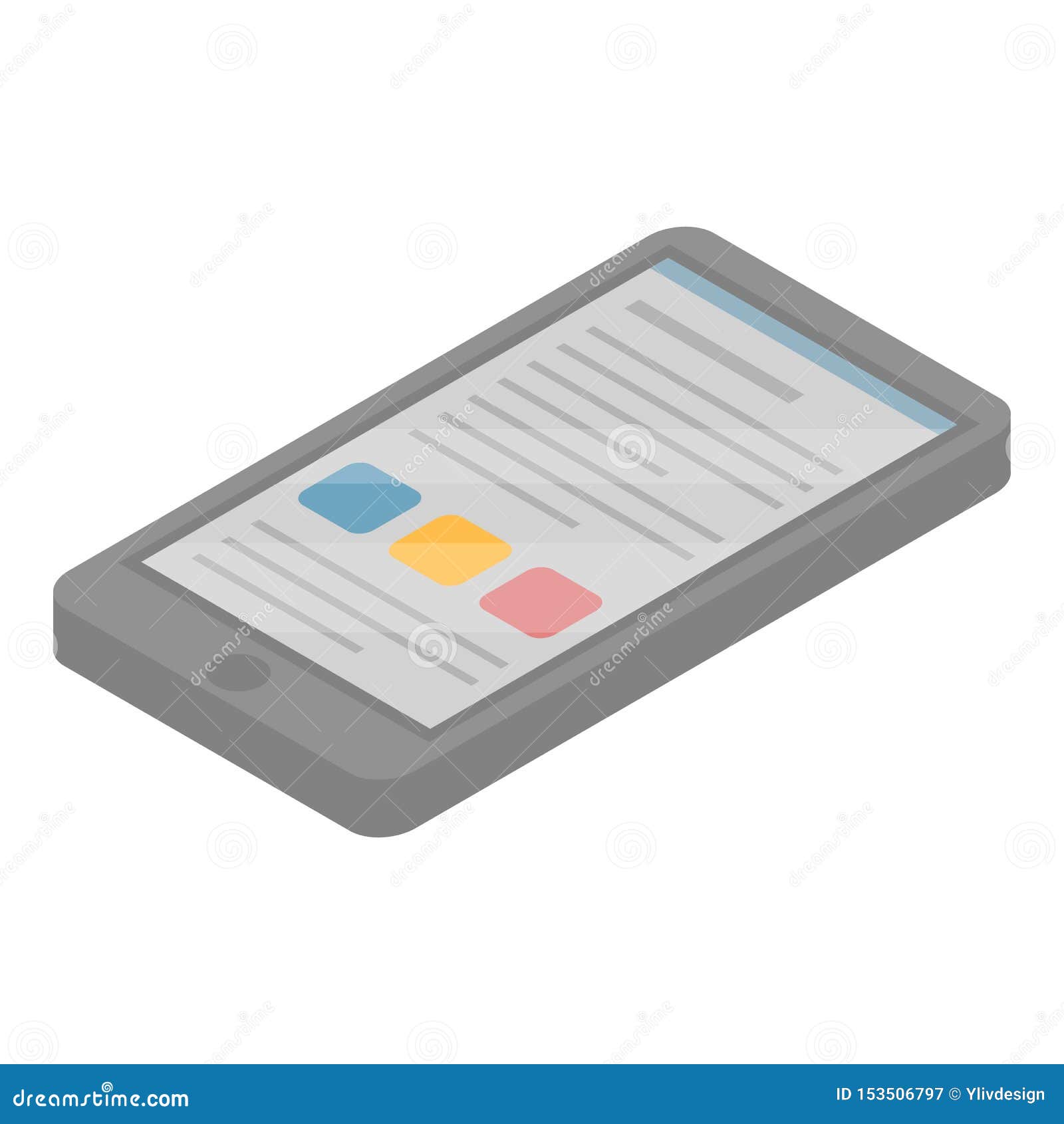 Modern Smartphone Icon, Isometric Style Stock Vector - Illustration of ...