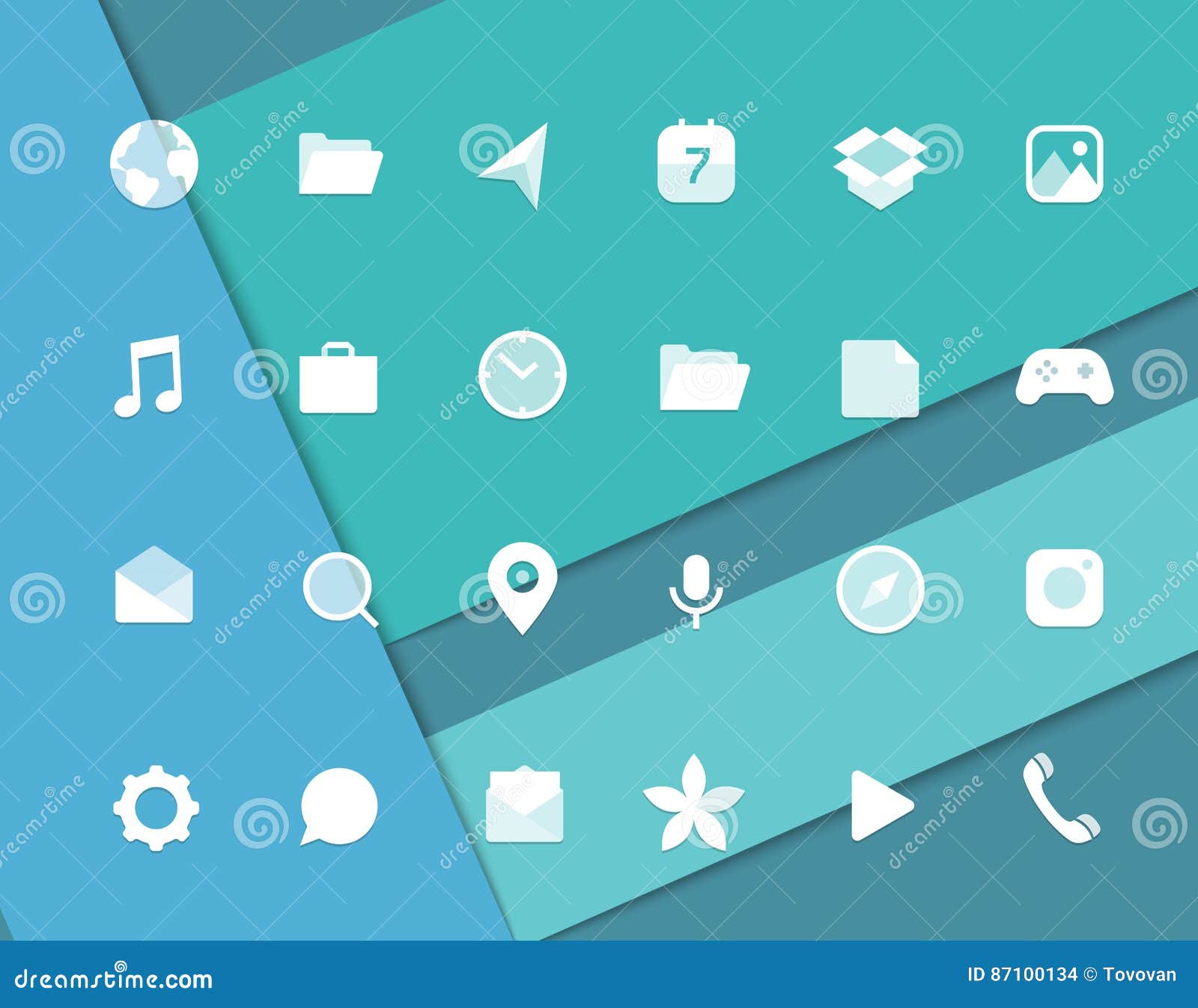 Modern Smartphone Icons Set Stock Vector - Illustration of modern ...