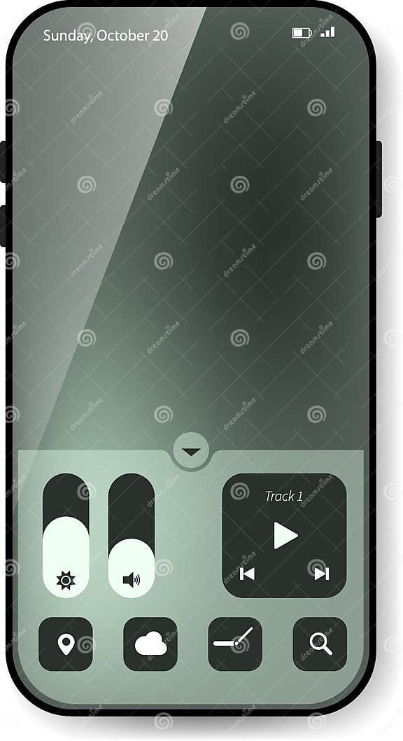Modern Smartphone Interface with Control Center and Minimalist Widgets ...