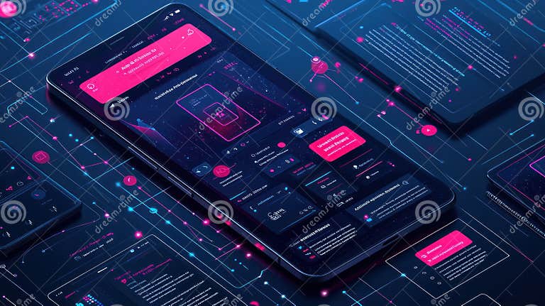 A Modern Smartphone Interface Displaying a Digital World. 3D Abstract ...