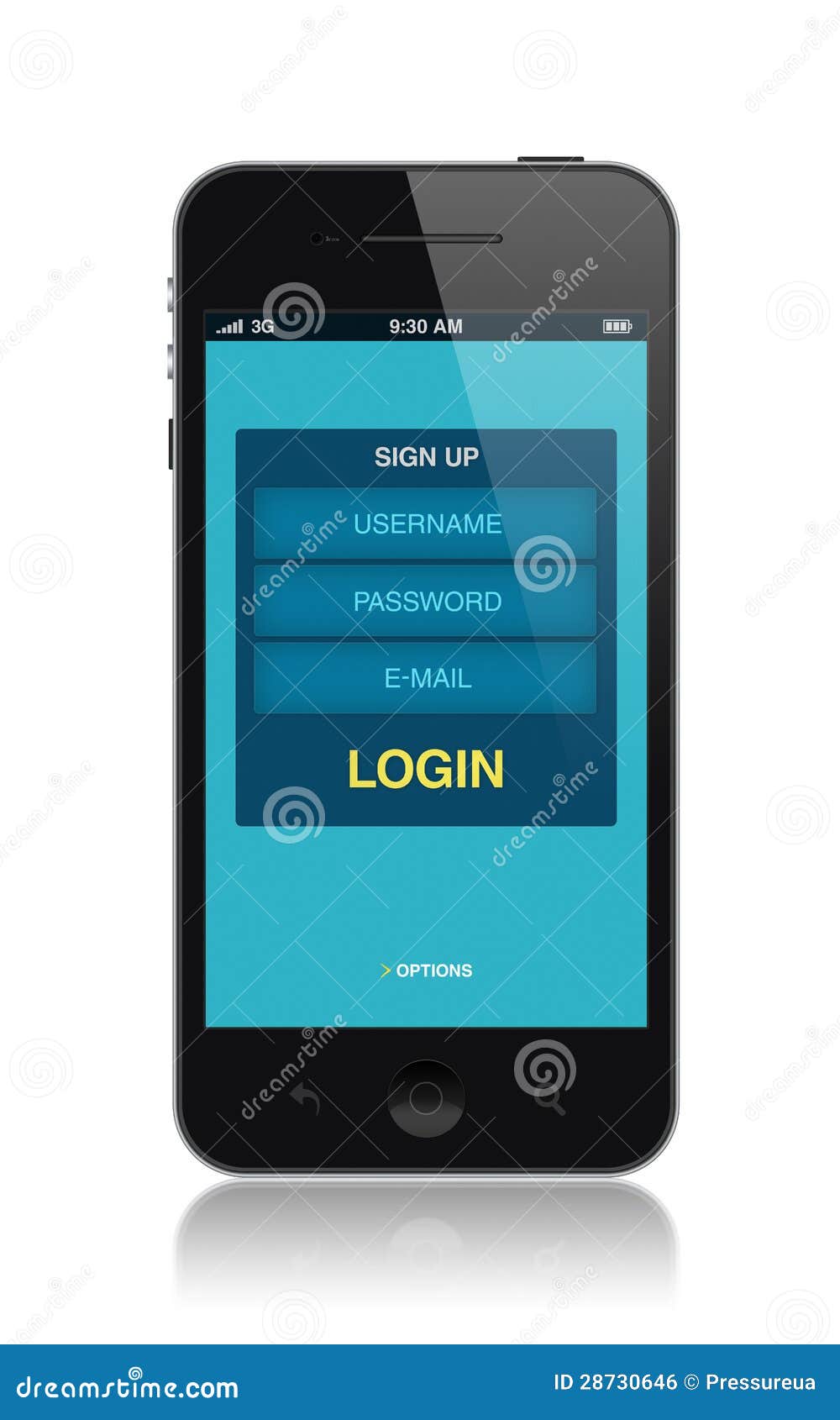 Modern Smartphone with Login Interface Stock Illustration ...