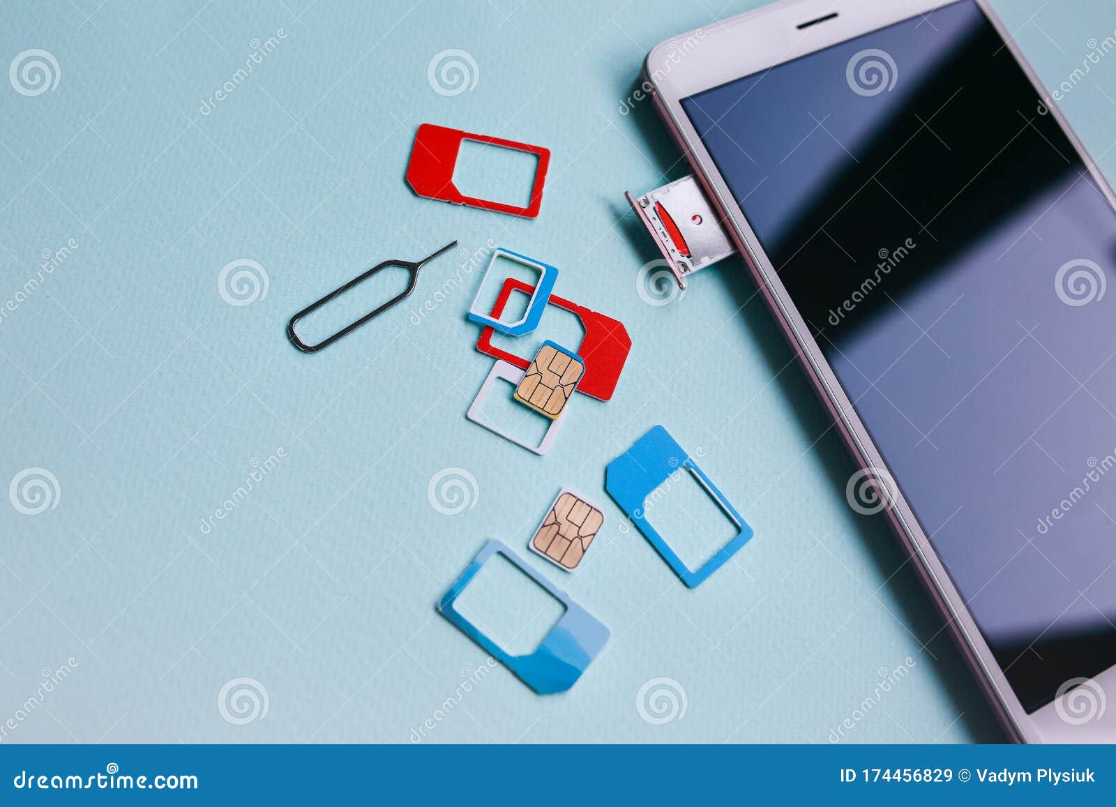 Modern Smartphone Lying on the Table. Different Micro and Nano Sim ...