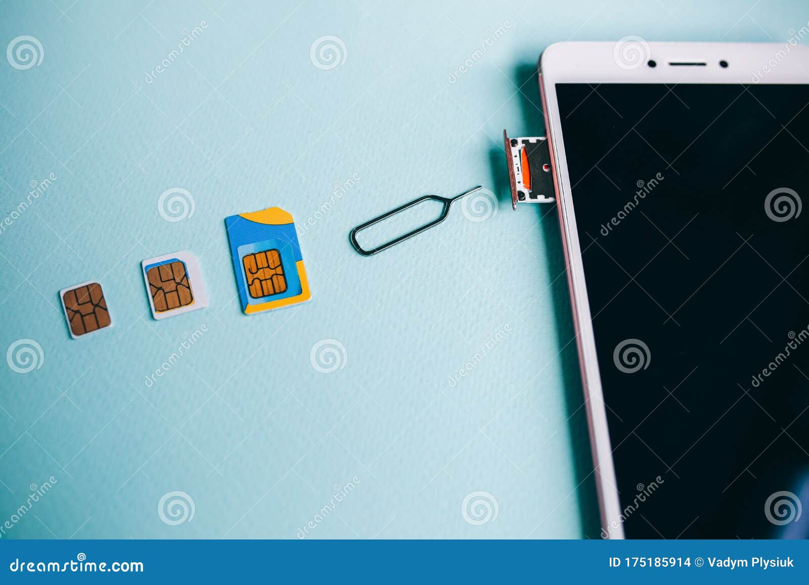 Modern Smartphone Lying on the Table. Different Micro and Nano Sim ...