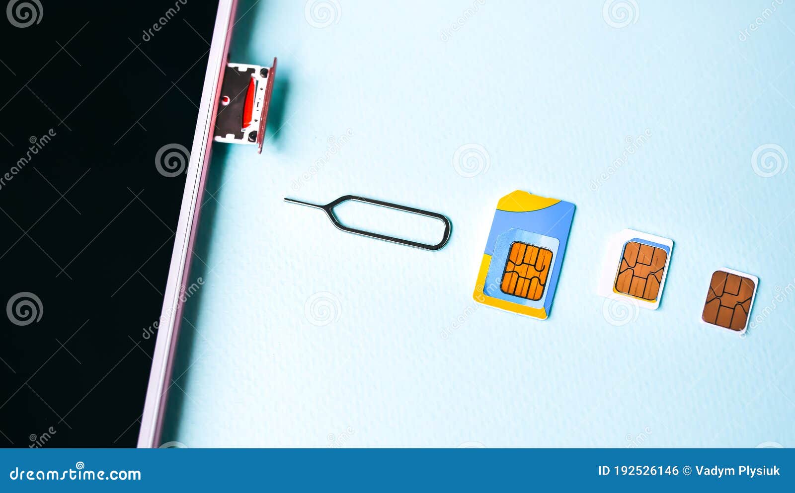 Modern Smartphone Lying on the Table. Different Micro and Nano Sim ...