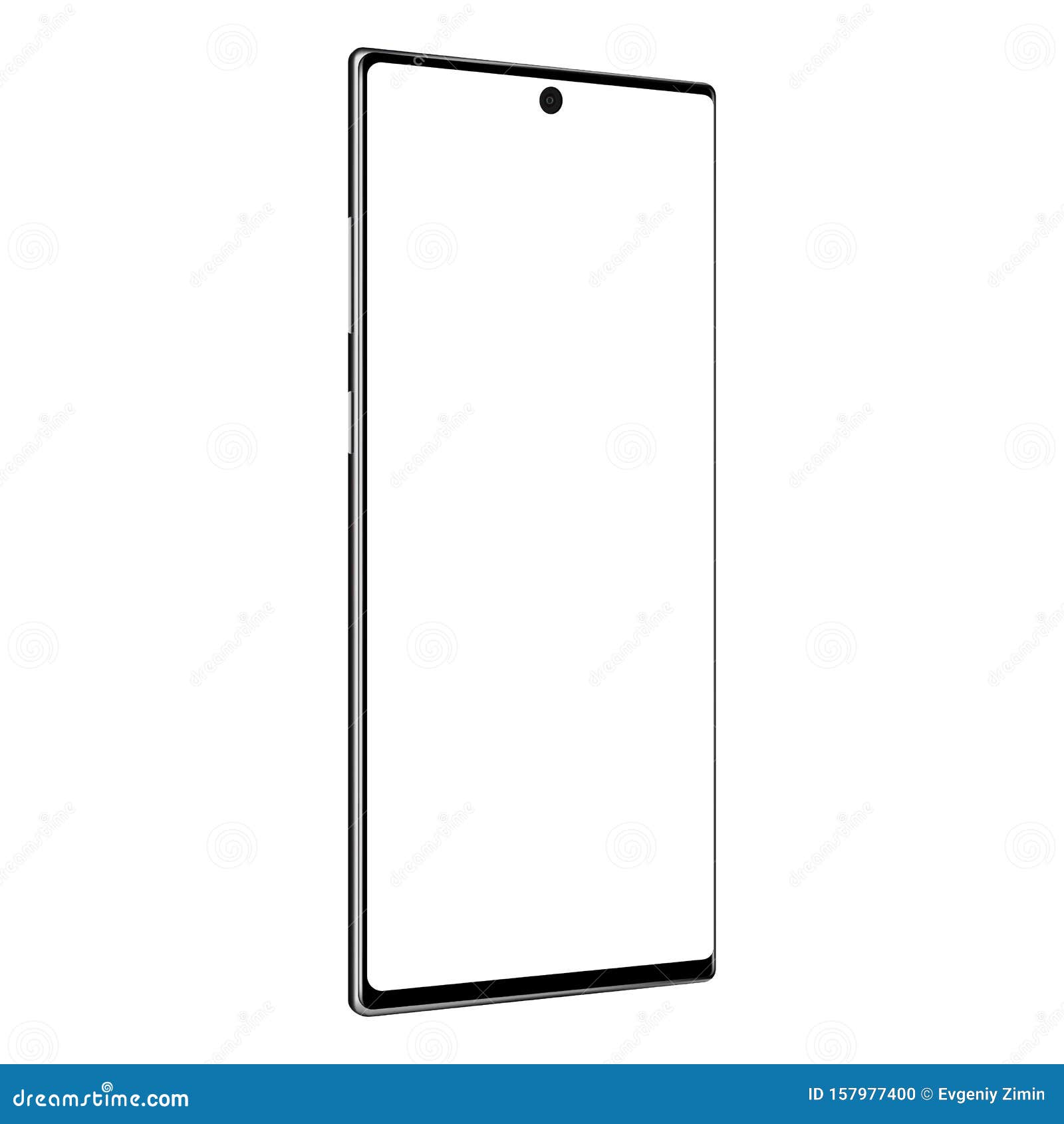 Modern Smartphone Mockup with Perspective Side View Stock Illustration ...