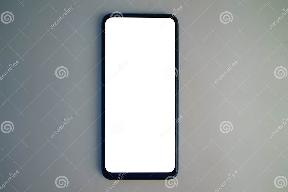 Modern Smartphone on a Plain Surface with Blank Screen Ready for Use ...