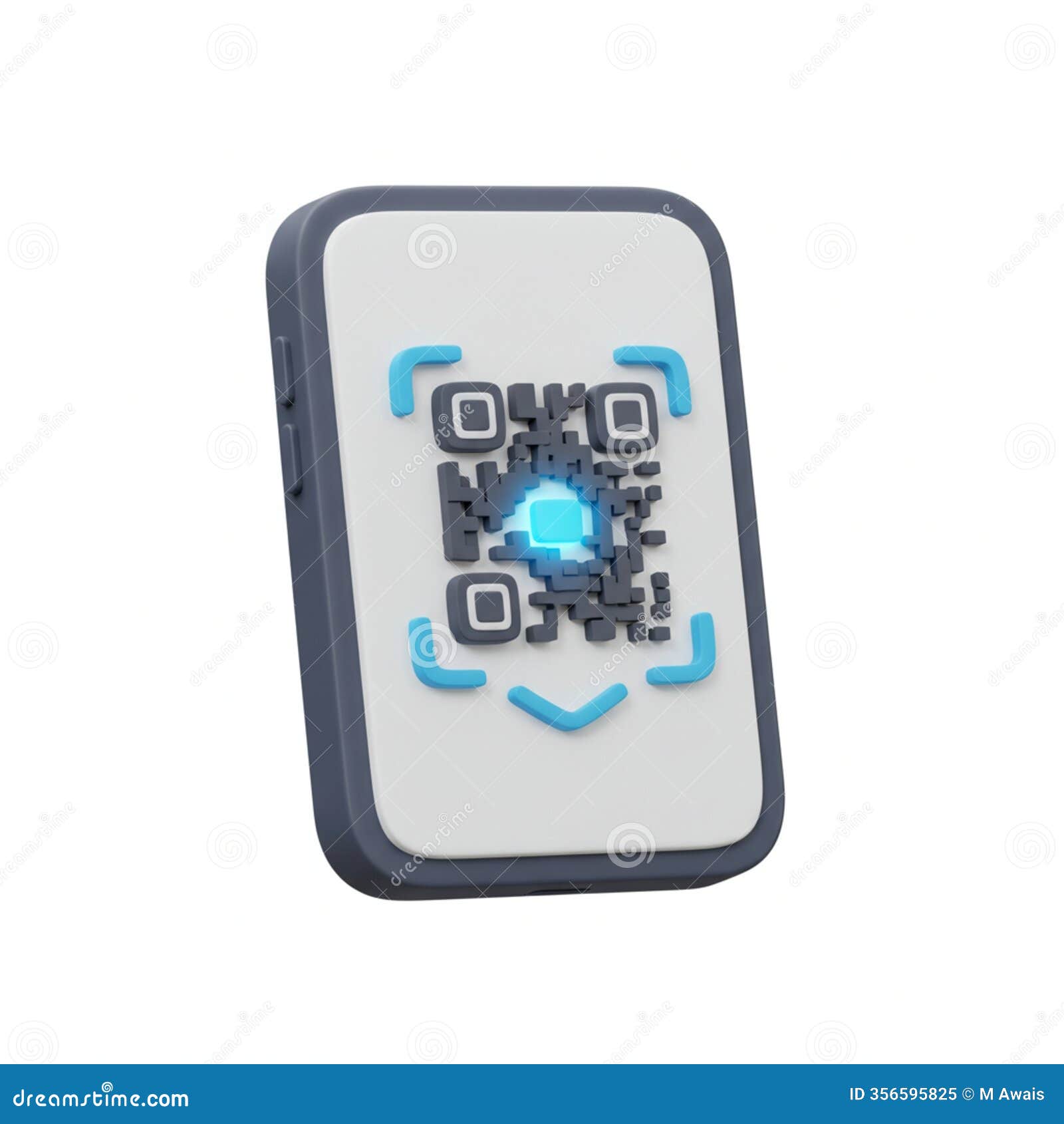 Smartphone Scanning QR Code Digital Technology Modern App 3D Icon ...