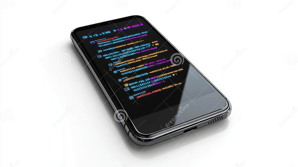 A Modern Smartphone Showcasing Vibrant Code on Its Display. Innovation ...