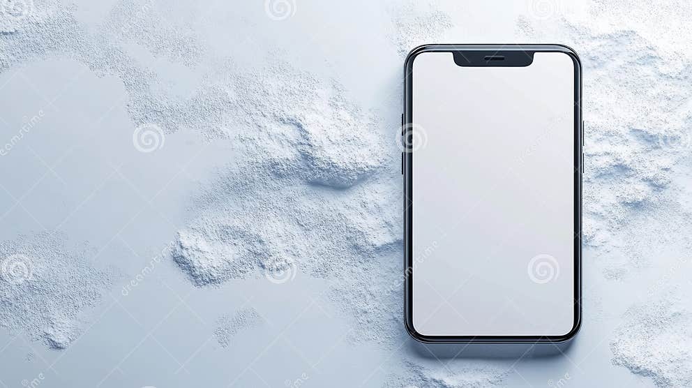 A Modern Smartphone on a Textured Surface, Showcasing a Blank Screen ...