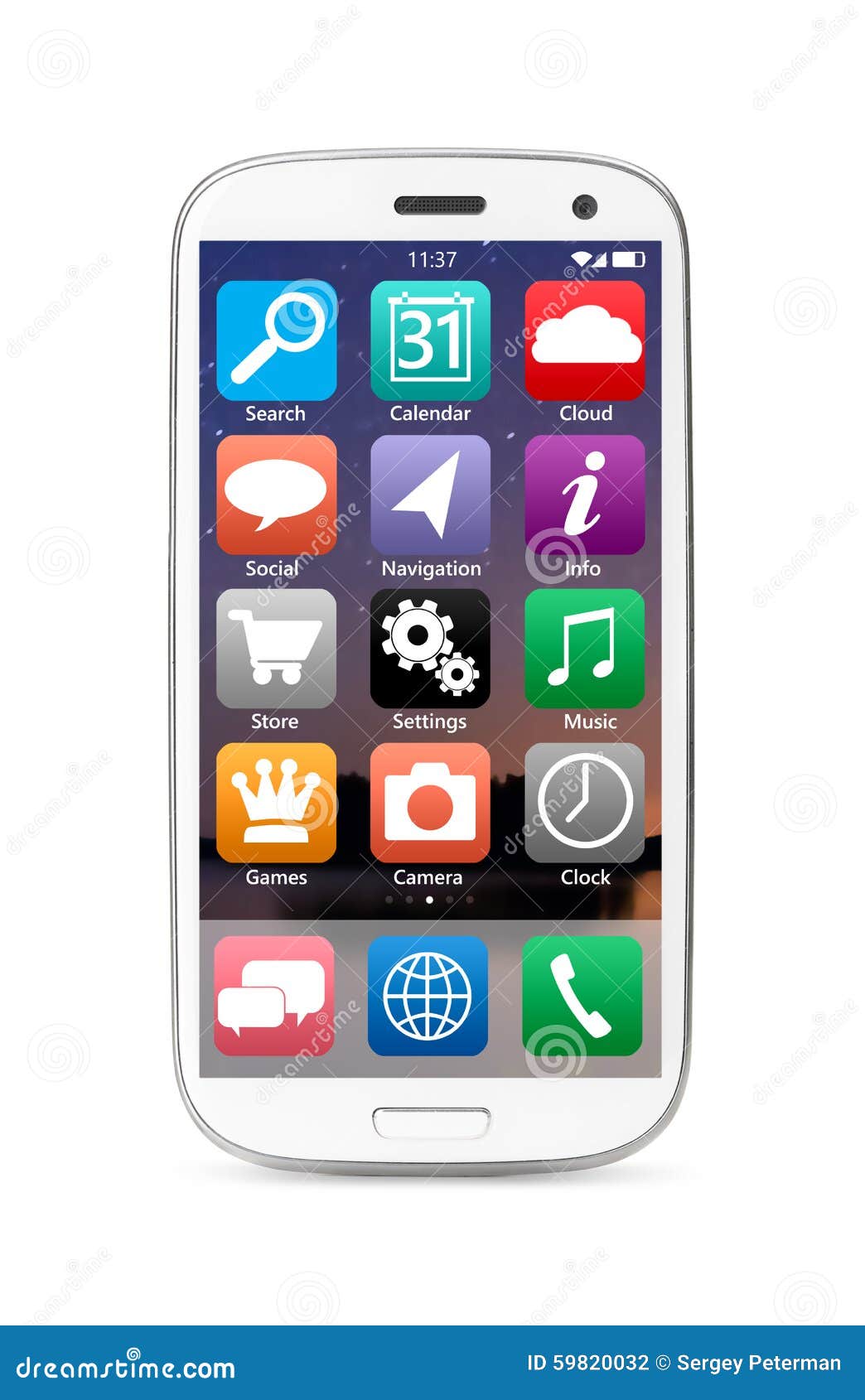 Modern smartphone stock photo. Image of mobile, isolated - 59820032