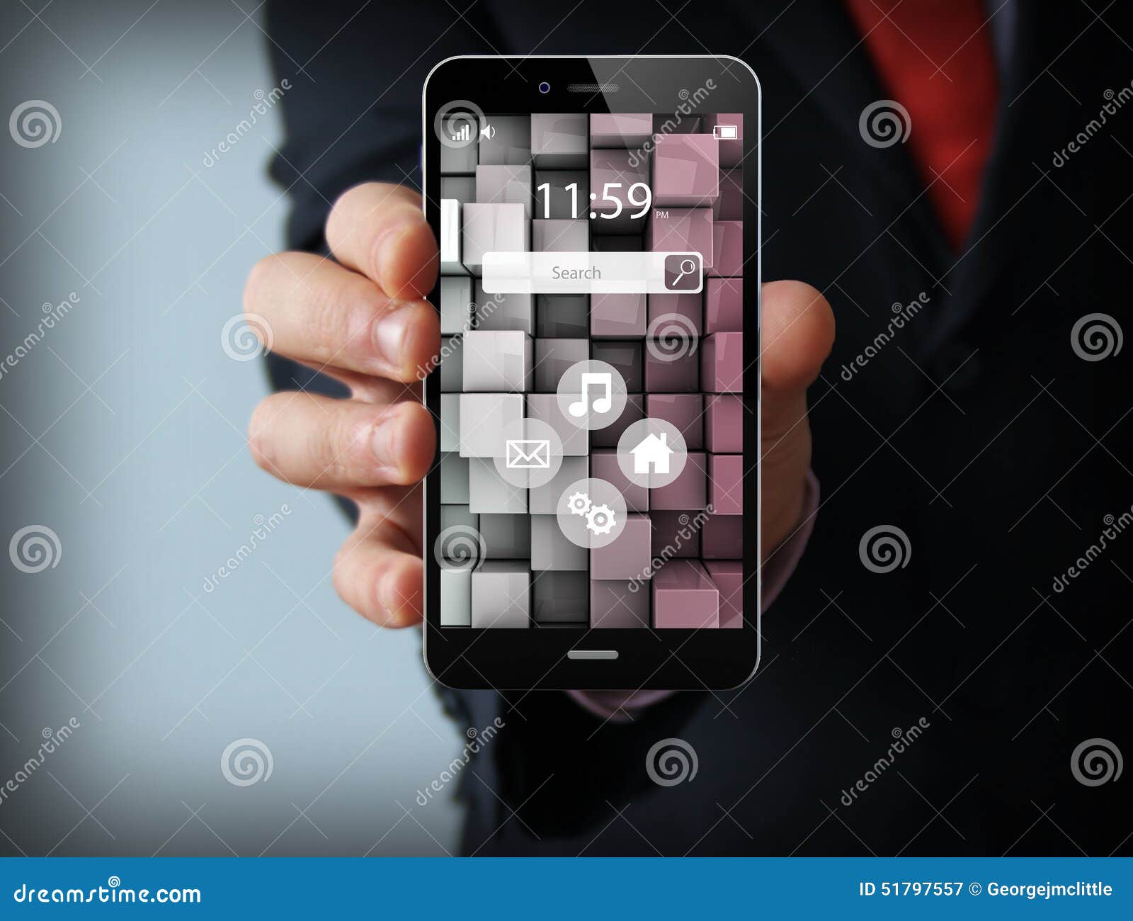 Modern Smartphone with Touchscreen Interface Stock Illustration ...