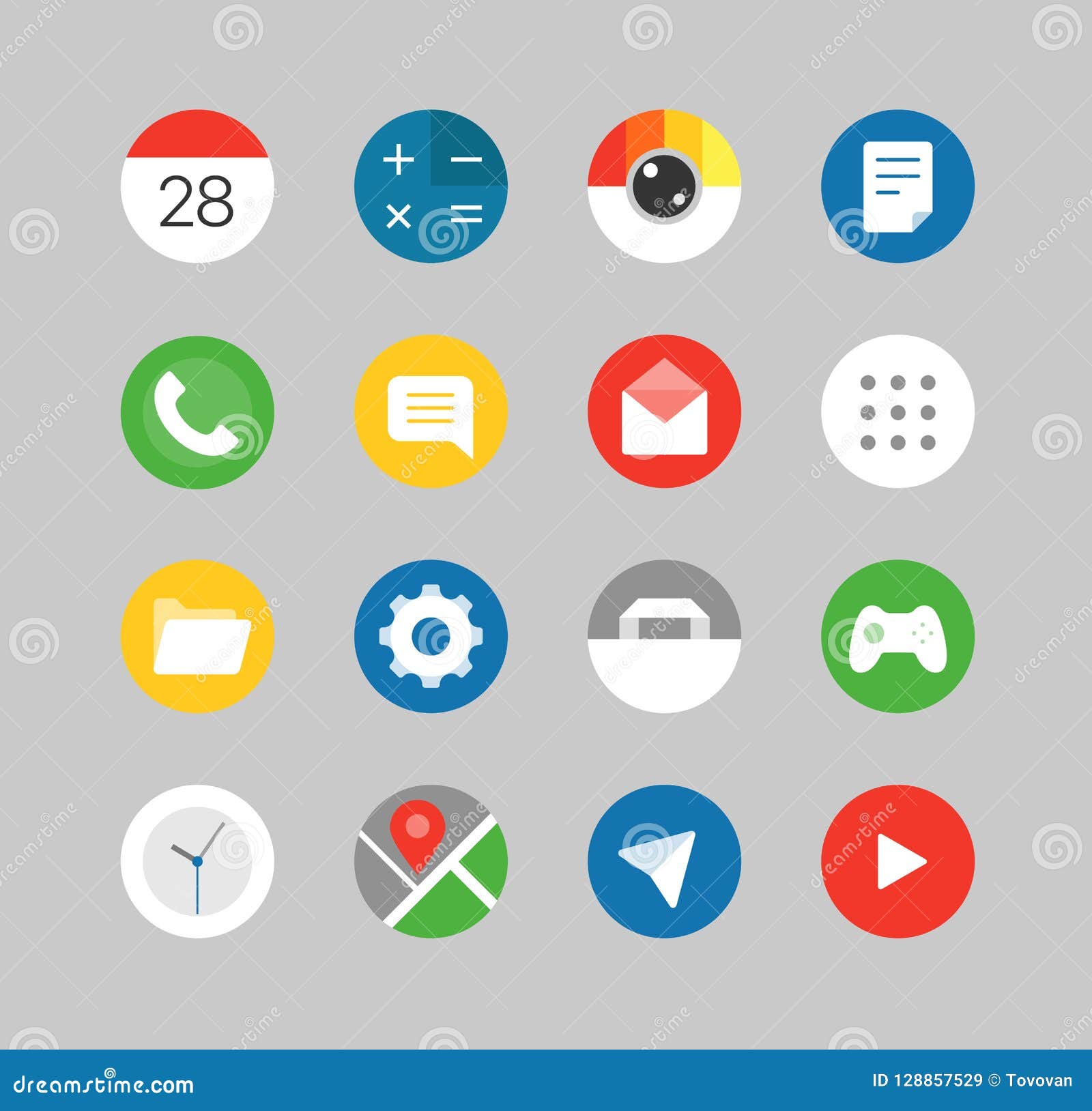 Modern Smartphones Ui Kit. Different Application Icons Stock Vector ...