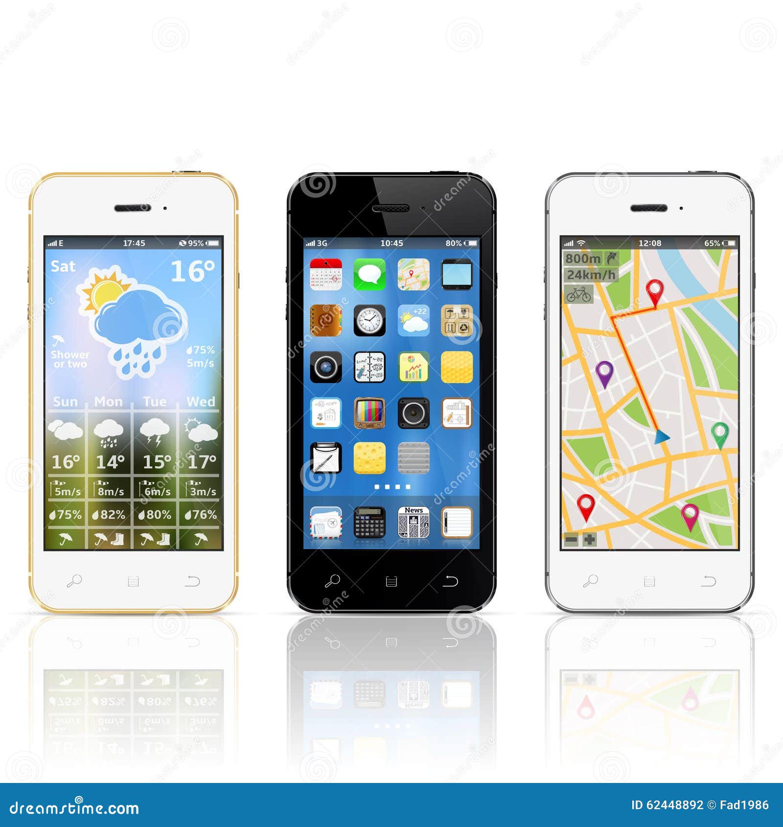 Modern Smartphones With Touchscreen Interface Stock Photo ...