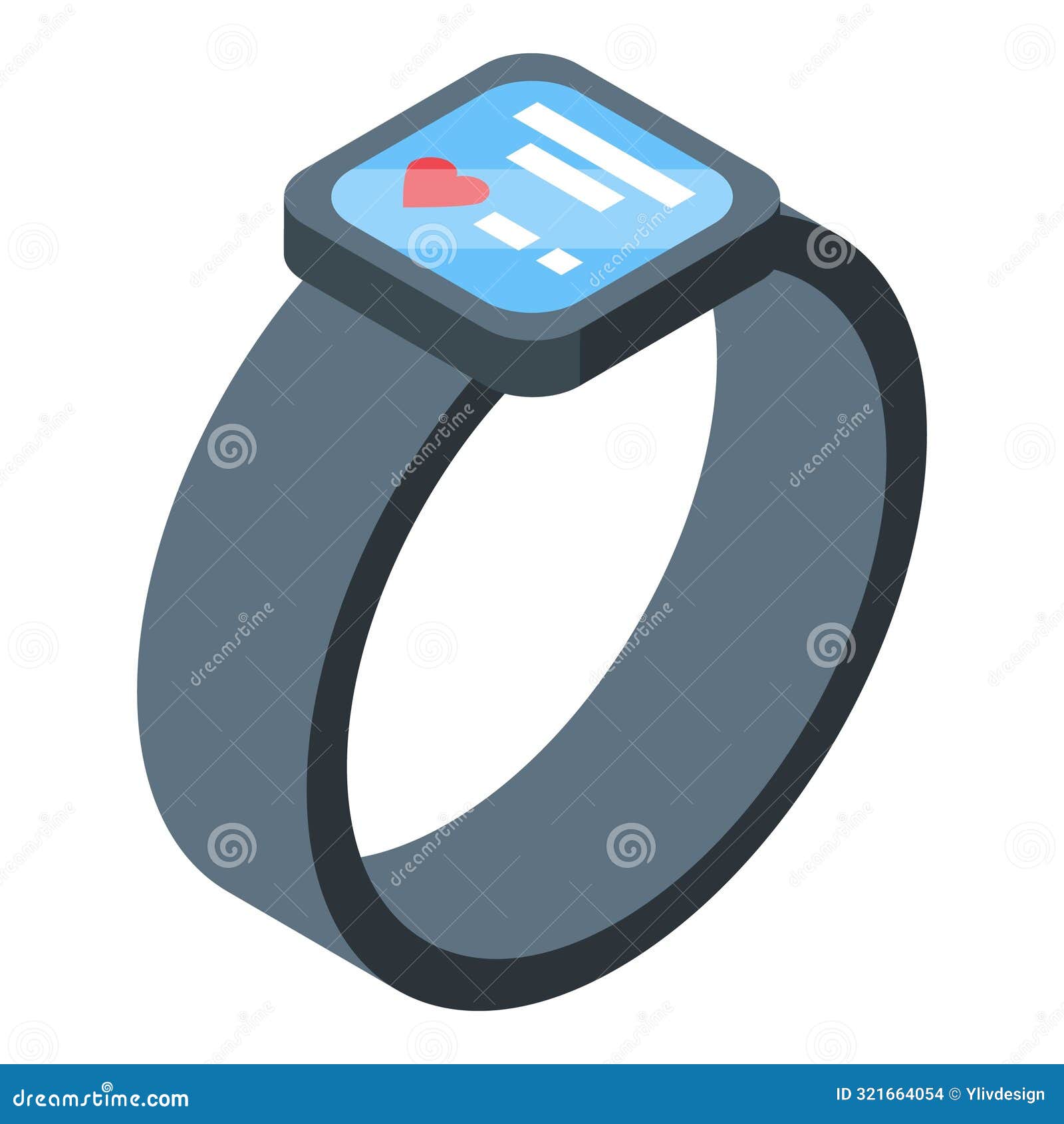 Modern Smartwatch Displaying Health Data with Heart Rate Icon on Blue ...