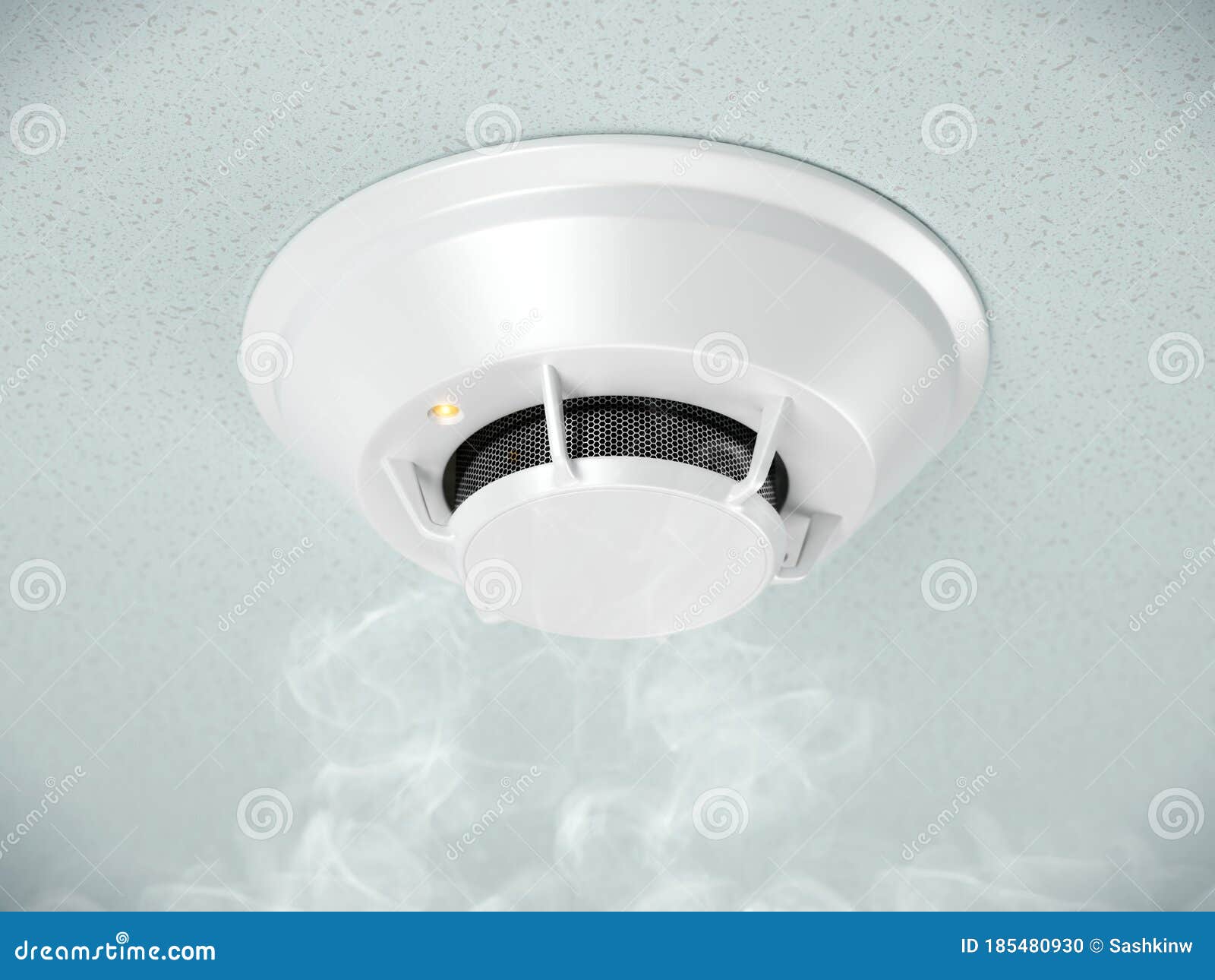 Modern Smoke Detector of Fire Alarm and Smoke Stock Illustration ...