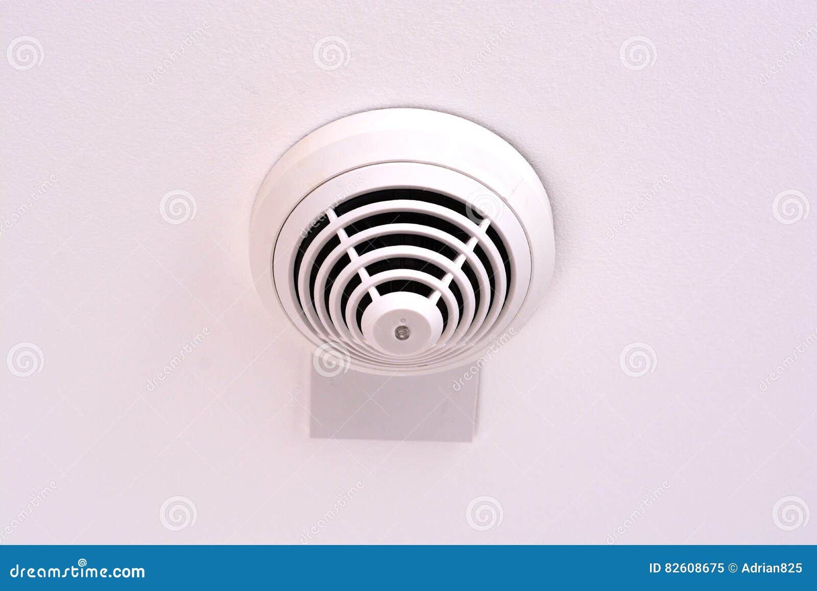 Smoke Sensor On The Ceiling In The Office Room. Fire Alarm Element ...