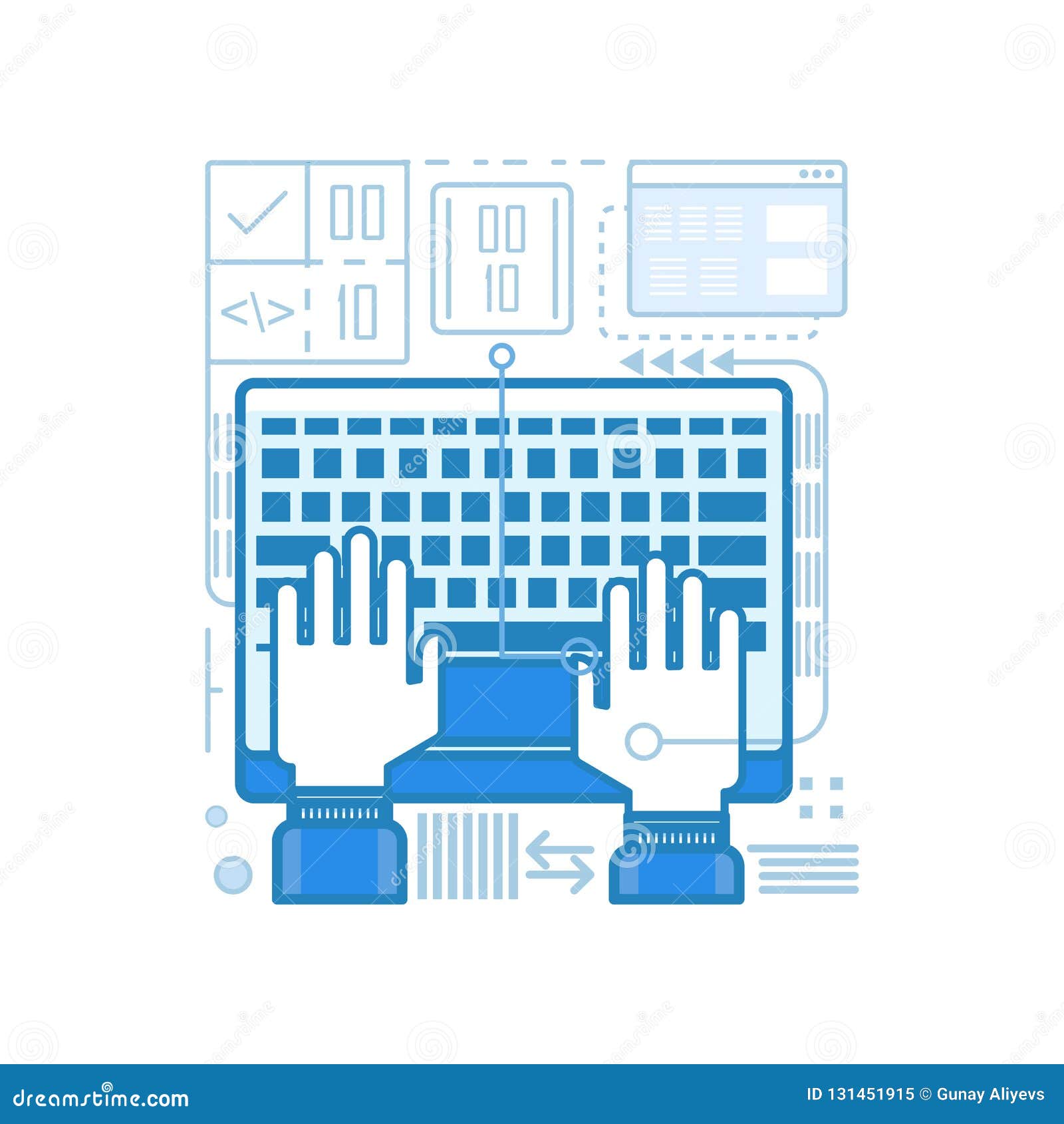 Modern Smooth Coding, Programmer, Typing Design Icons for Web and ...