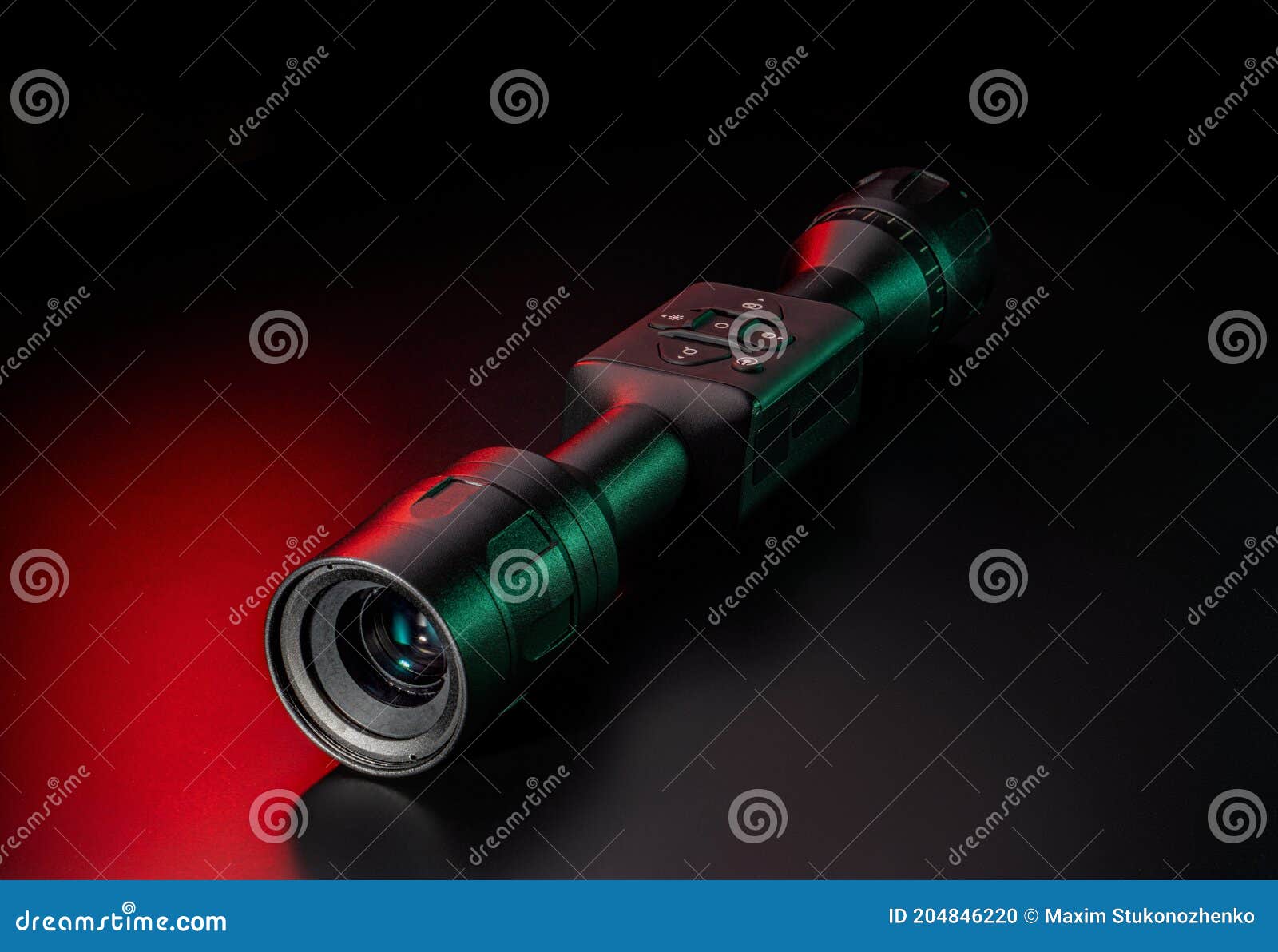 Modern Sniper Scope on a Dark Back. Optical Device for Aiming and ...