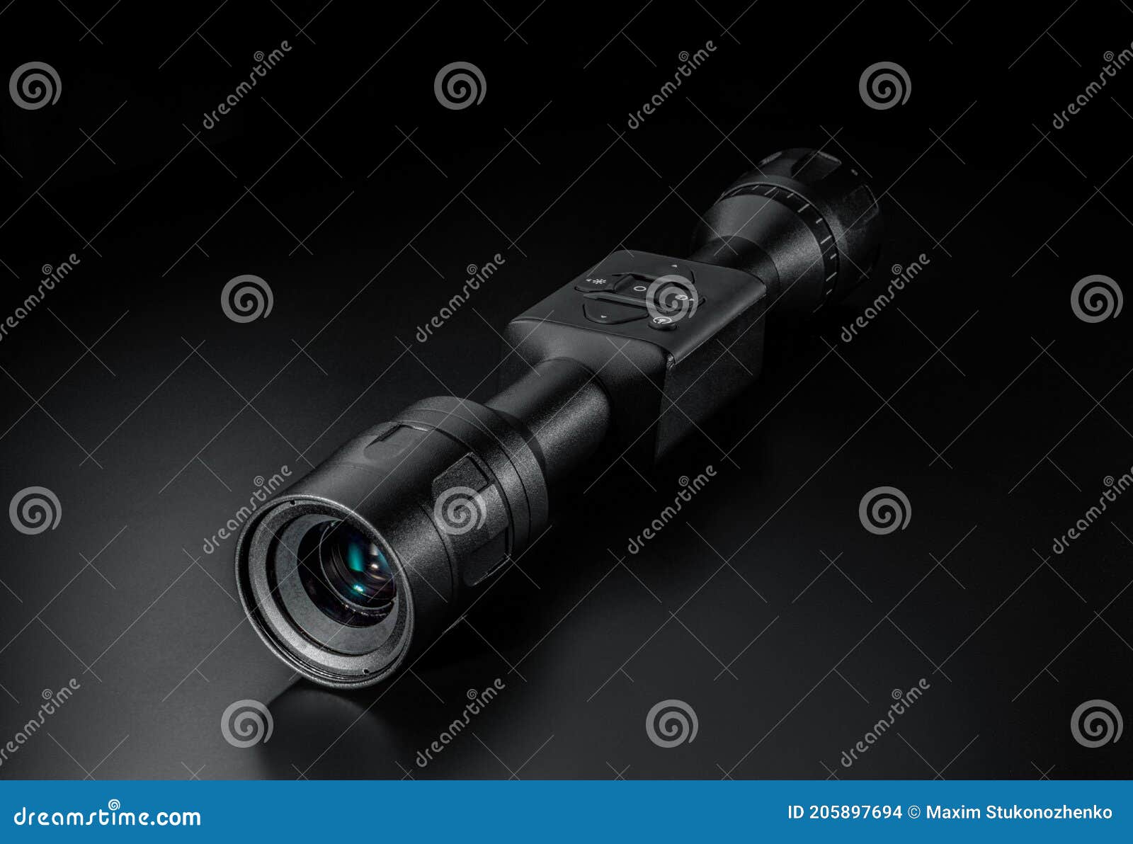 Modern Sniper Scope on a Dark Back. Optical Device for Aiming and ...