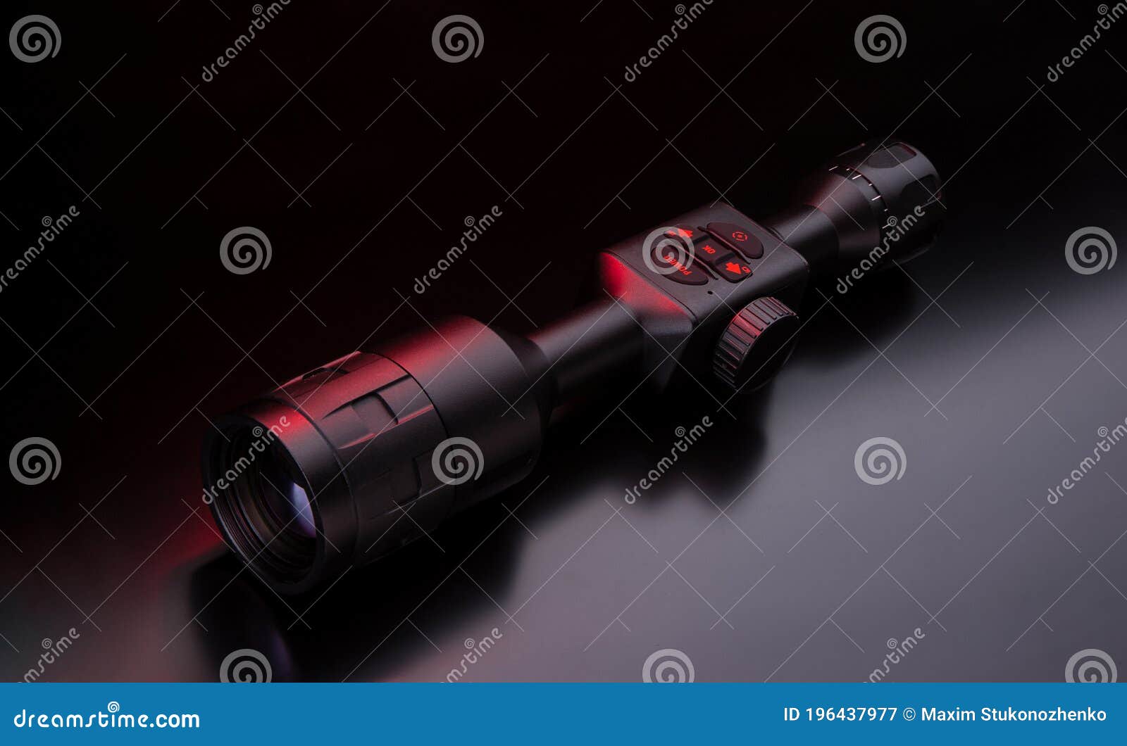 Modern Sniper Scope on a Dark Back. Optical Device for Aiming and ...