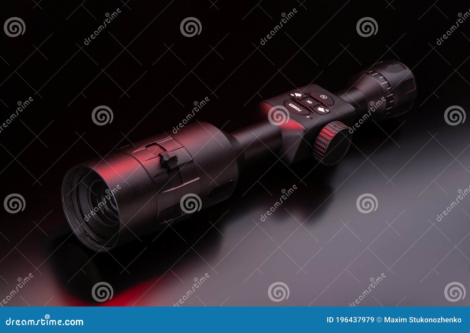 Modern Sniper Scope on a Dark Back. Optical Device for Aiming and ...