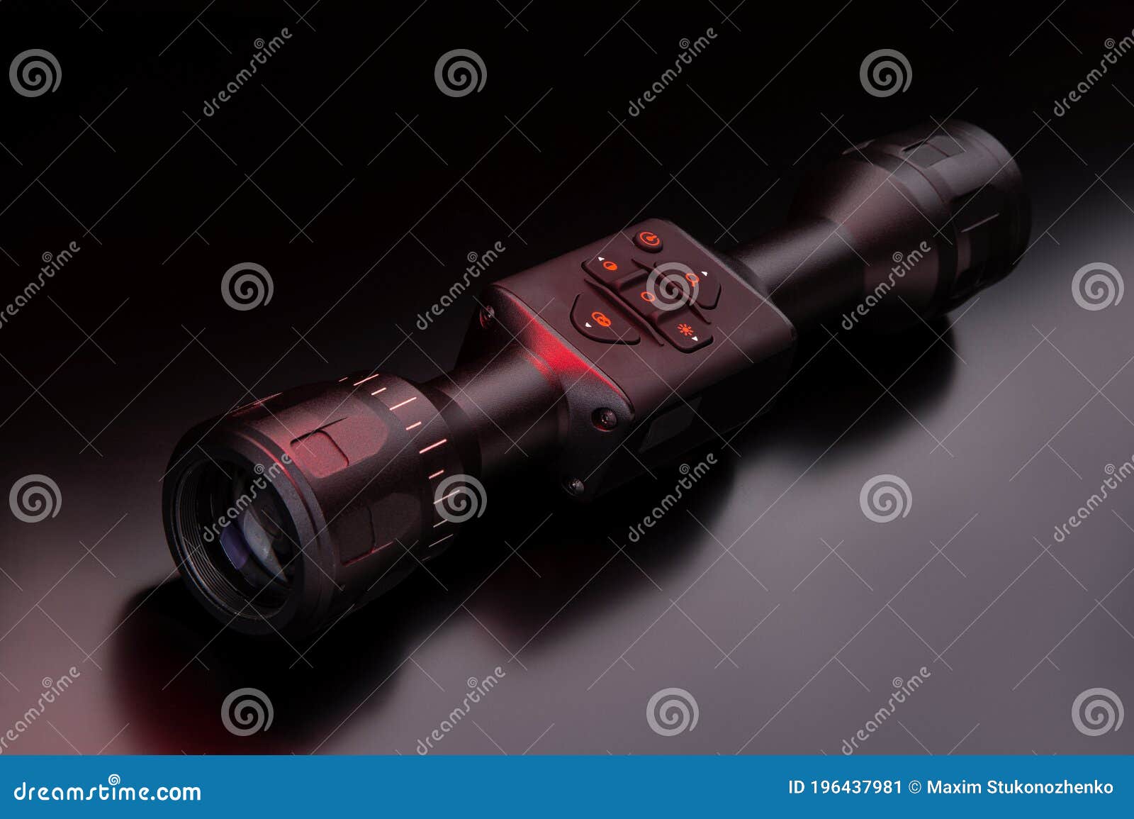 Modern Sniper Scope on a Dark Back. Optical Device for Aiming and ...