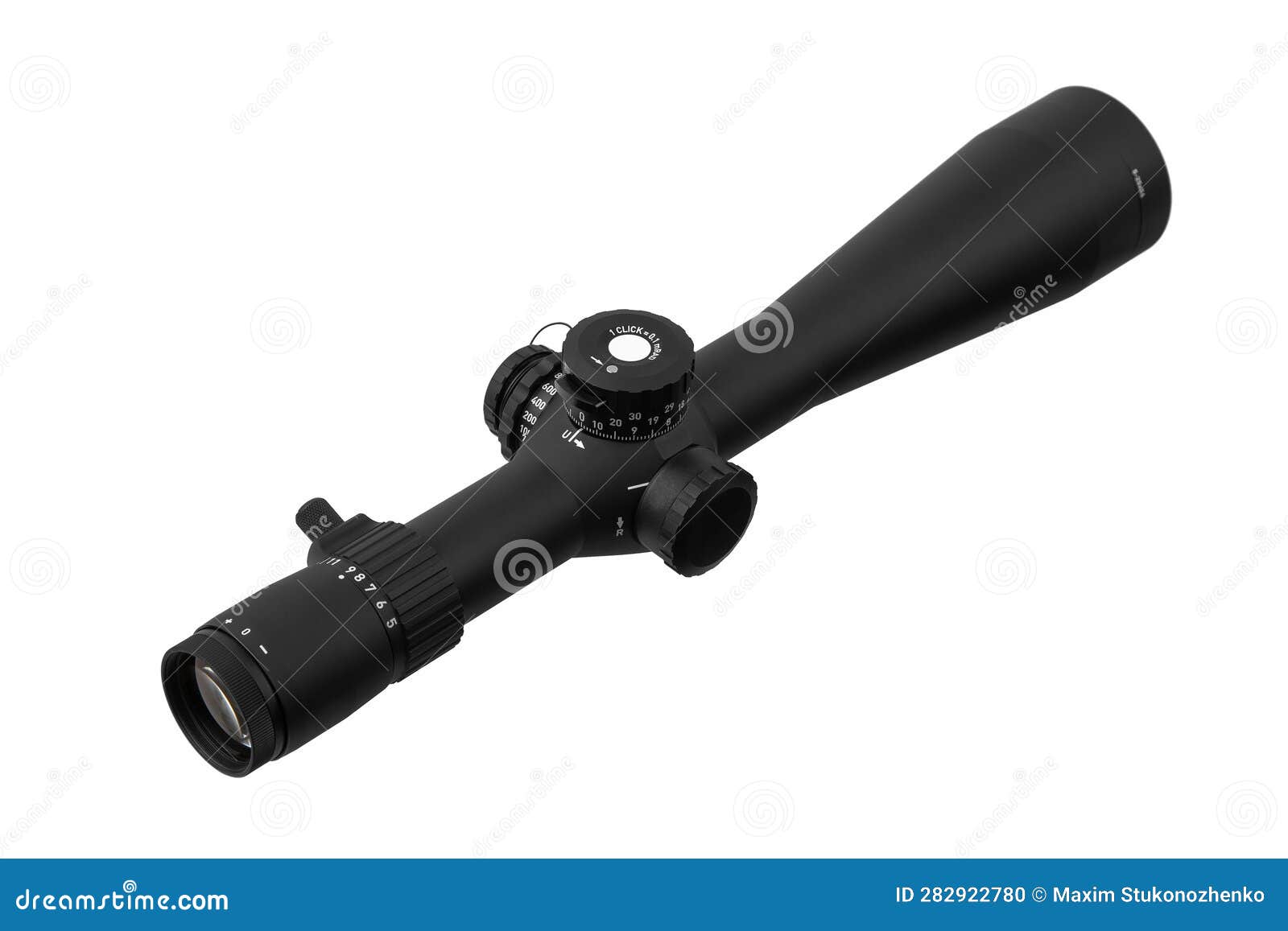 Modern Sniper Scope on a White Back. Optical Device for Aiming and ...