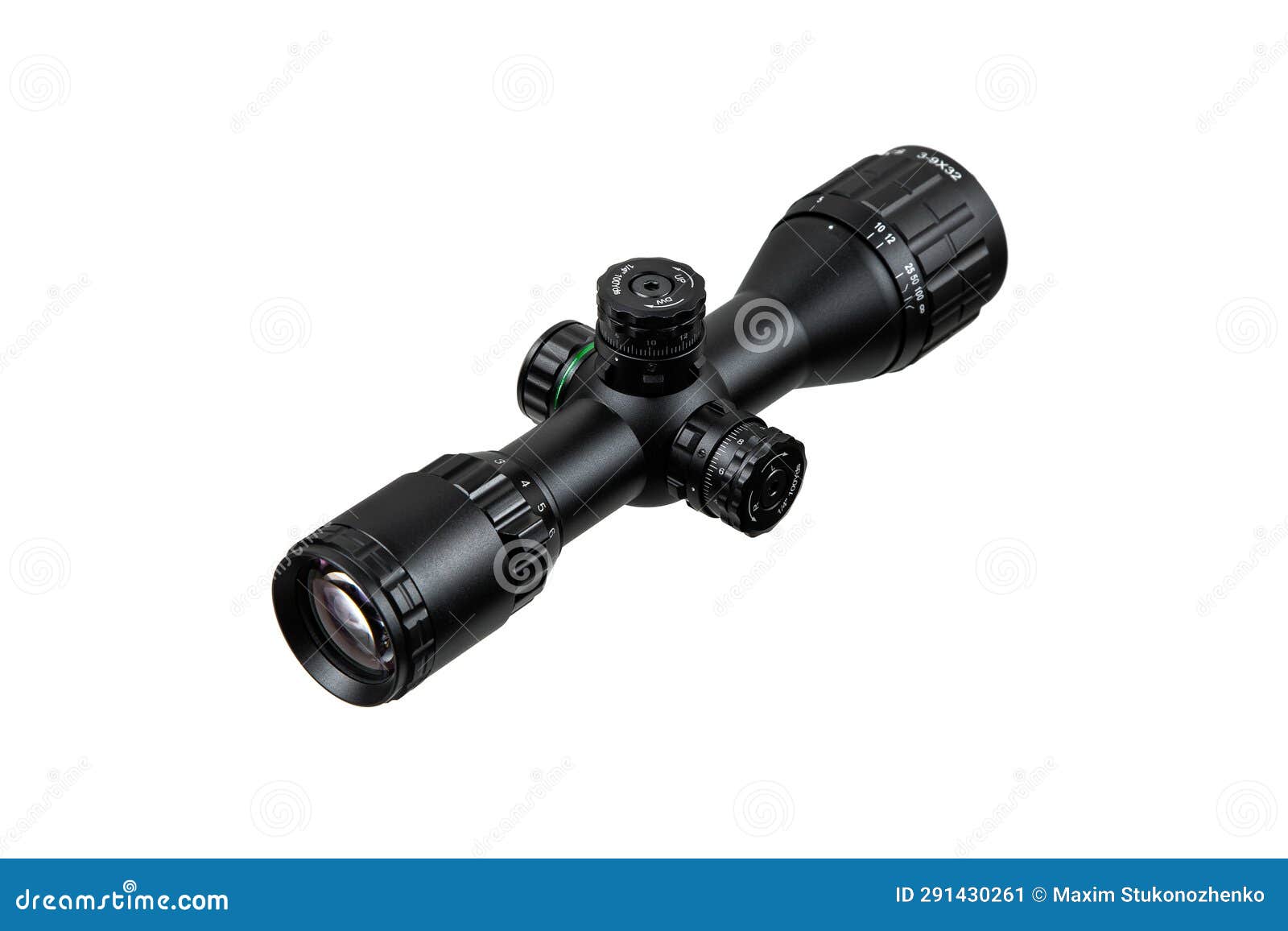 Modern Sniper Scope on a White Back. Optical Device for Aiming and ...