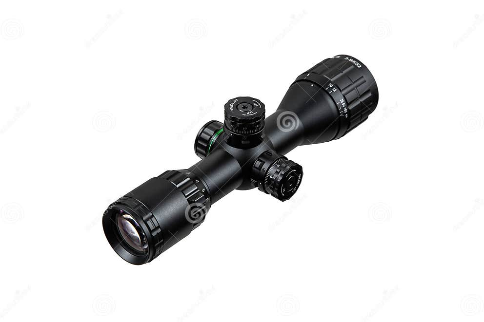 Modern Sniper Scope on a White Back. Optical Device for Aiming and ...